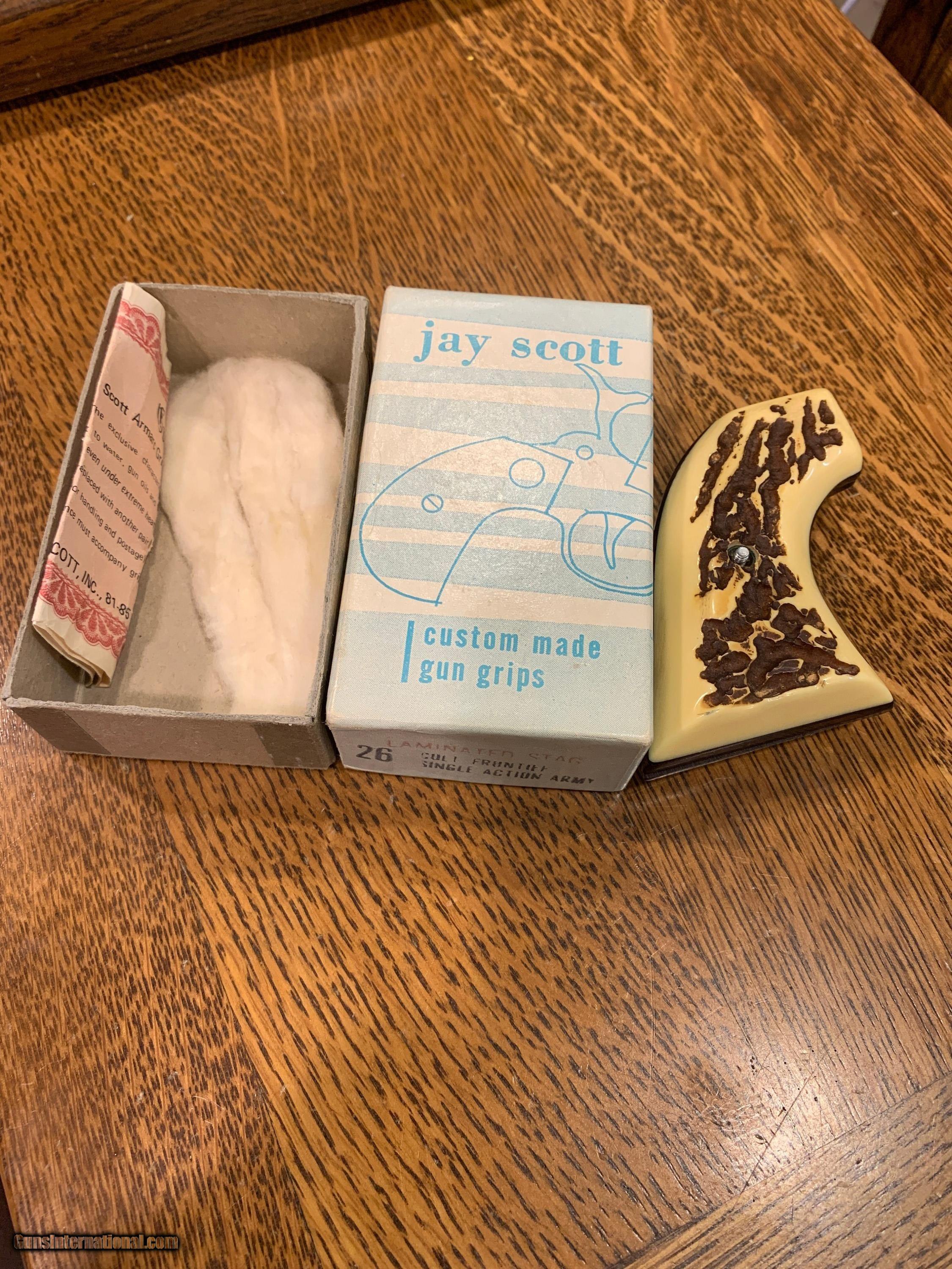 JAY SCOTT LAMINATED STAG GRIPS COLT SINGLE ACTION