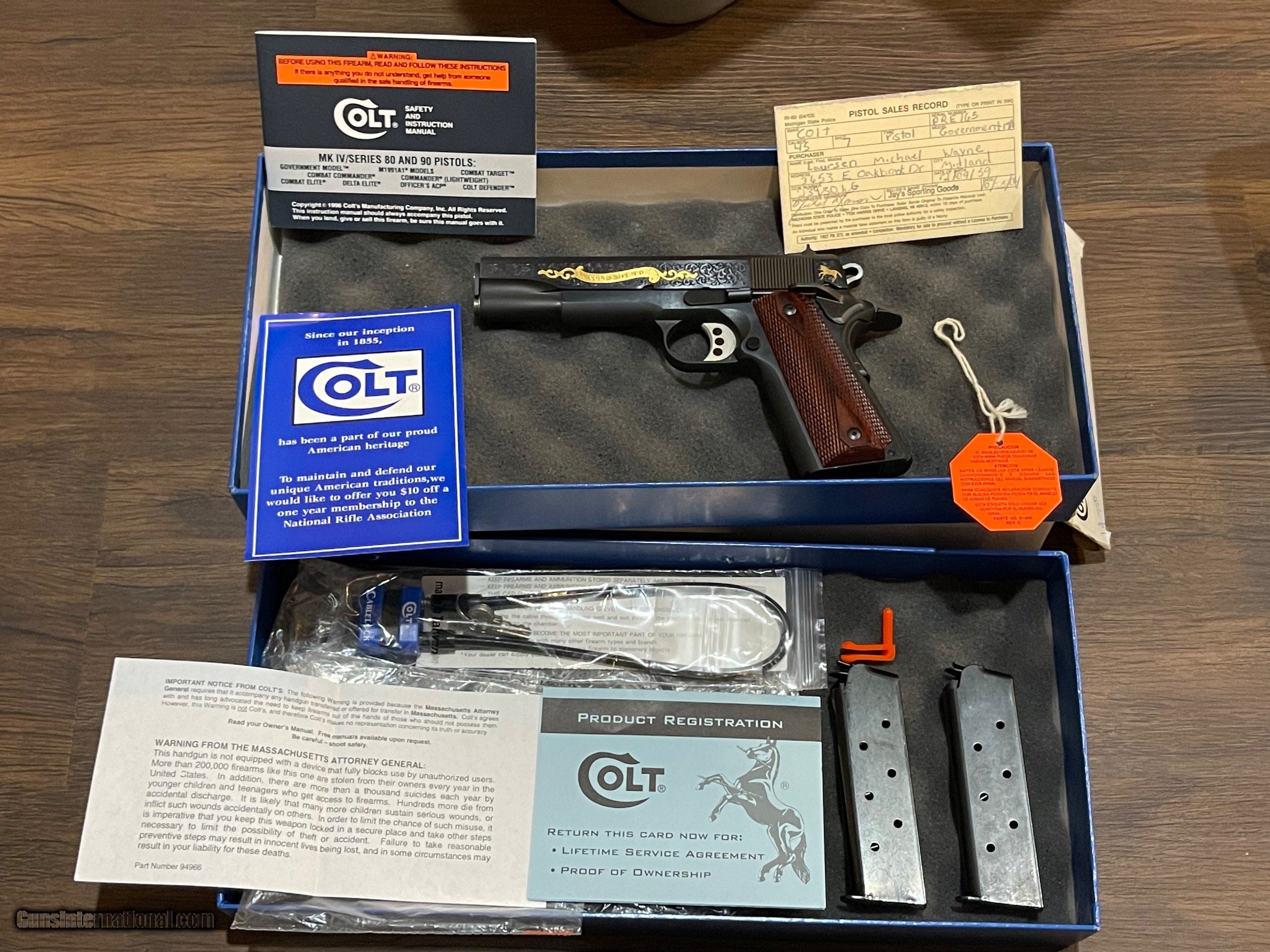 New in Box Rare Colt Custom Shop Premier Edition 1911 Blued Factory ...