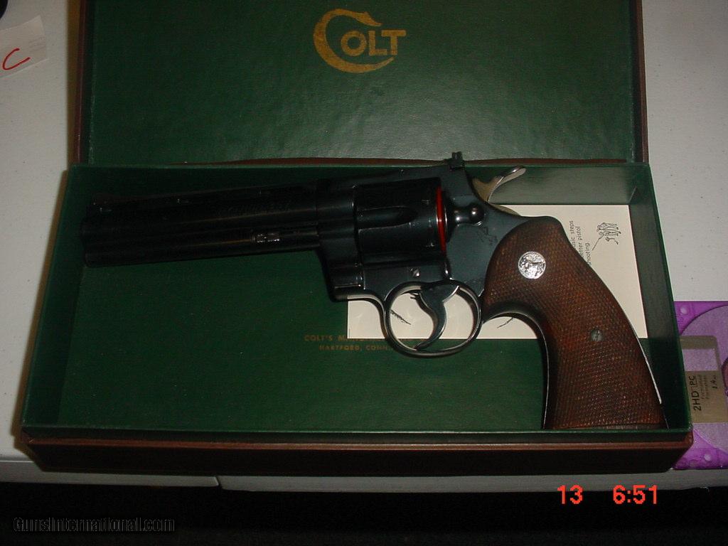 COLT PYTHON 357 MAG. 6" BLUE, MFG. 1955 SERIAL.# 211, THESE ARE THE ...