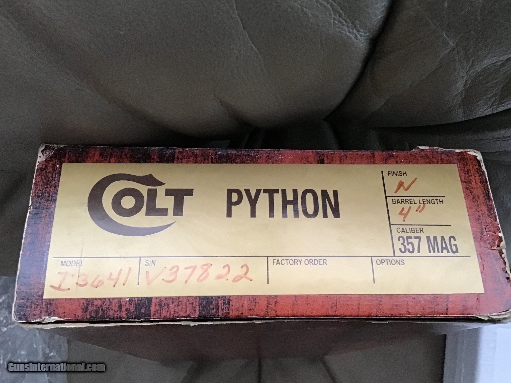 COLT PYTHON 357 MAGNUM, 4” BRIGHT NICKEL, MFG. 1979, NEW UNFIRED ...