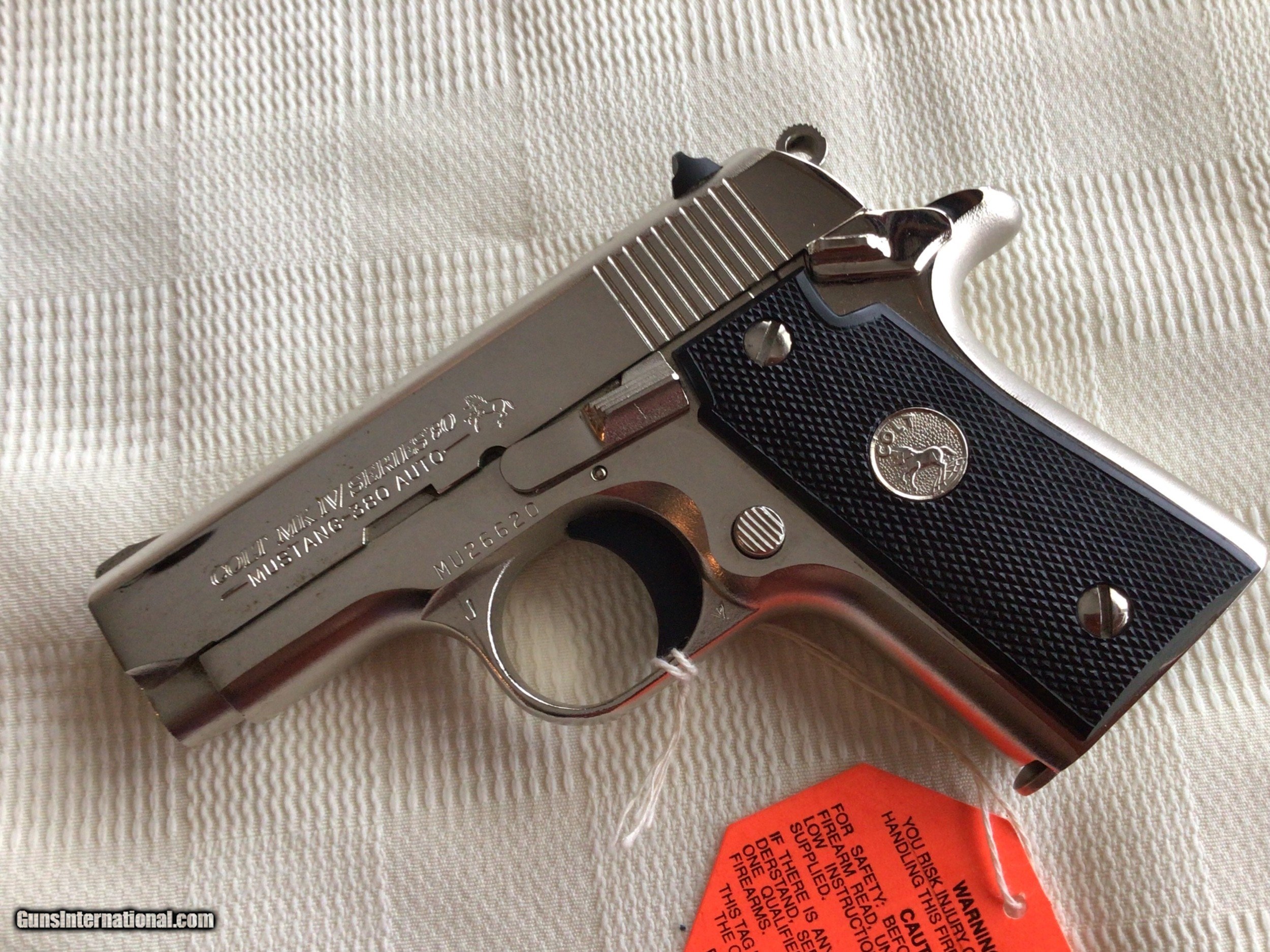 COLT MUSTANG 380 CAL., BRIGHT NICKEL, NEW UNFIRED IN BOX, WITH OWNERS ...