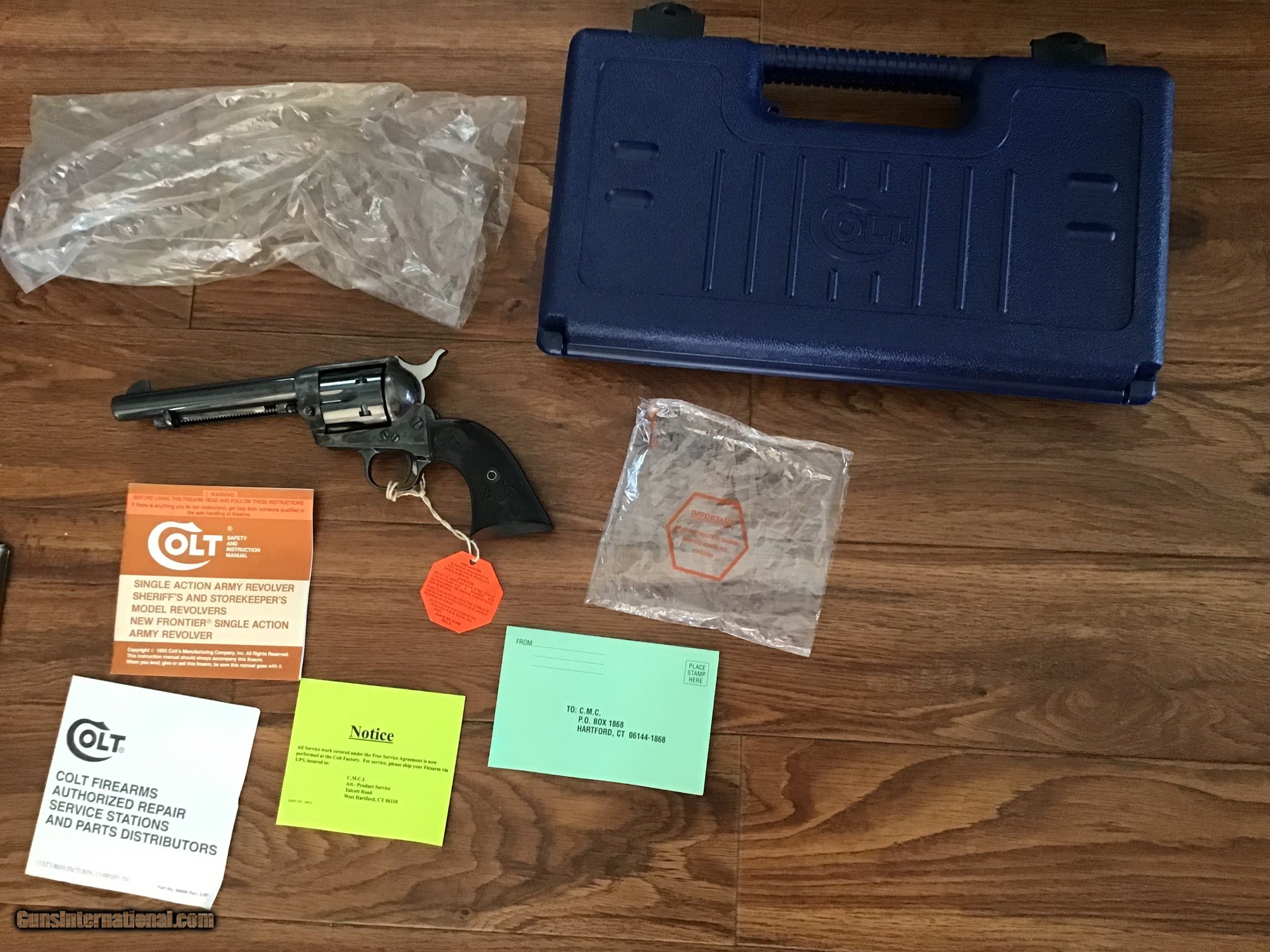 COLT SAA ARMY 45 LC., 5 1/2” BLUE & CASE COLOR, NEW UNFIRED, UNTURNED ...