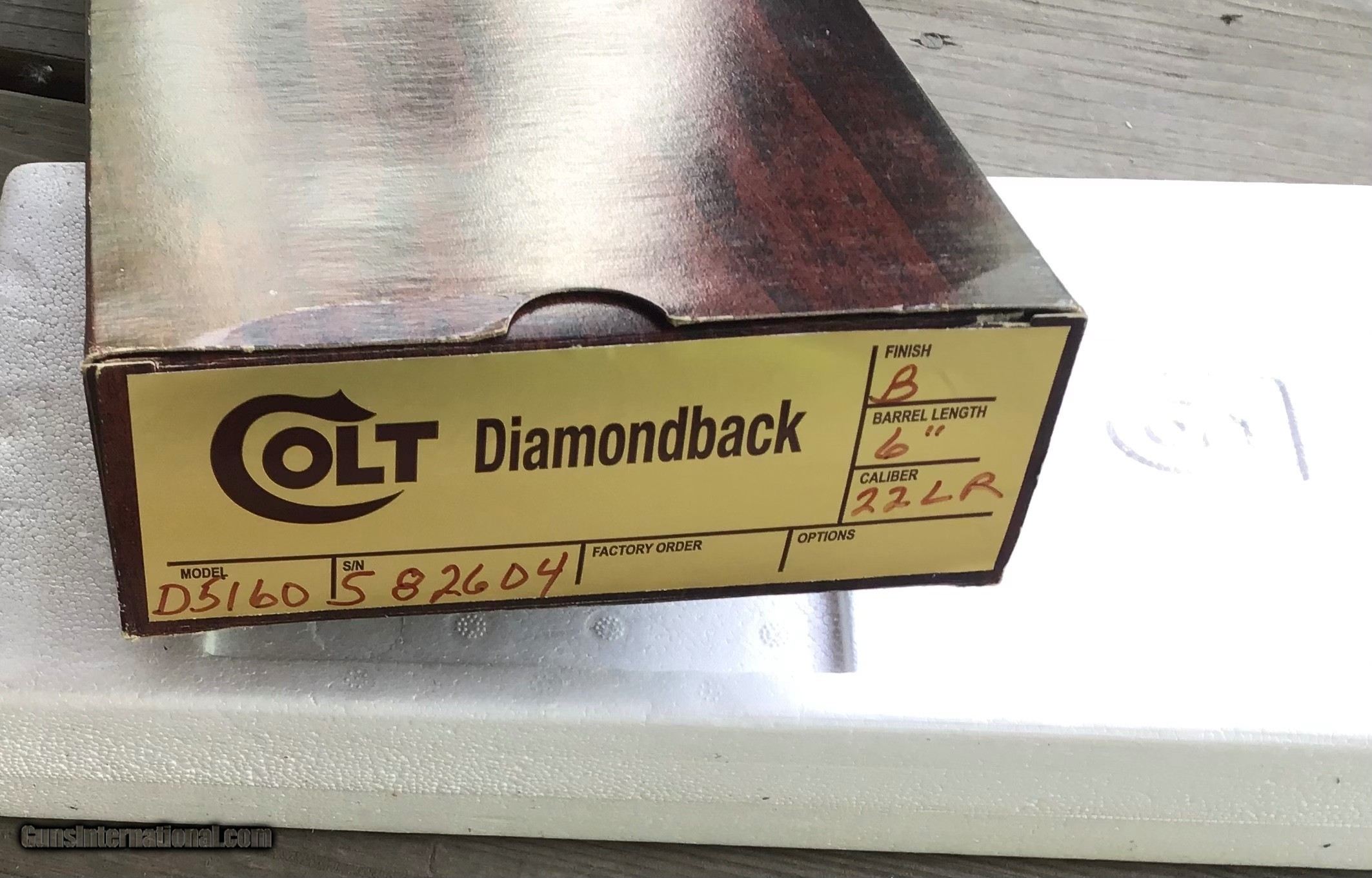 COLT DIAMONDBACK 22 LR., 6” BLUE, NEW UNFIRED IN THE BOX WITH OWNERS ...