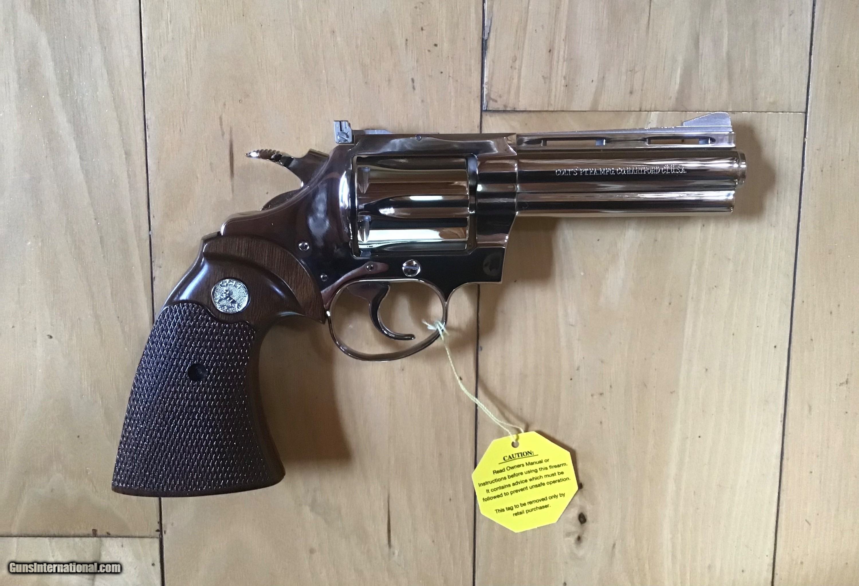 COLT DIAMONDBACK 38 SPC. 4” BRIGHT NICKEL, MFG. 1969, NEW IN THE BOX ...