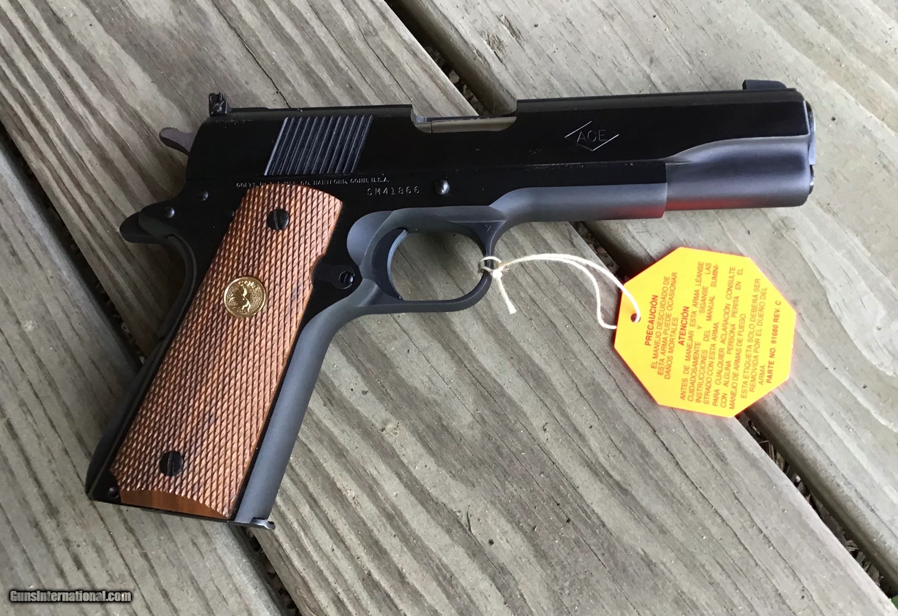 COLT ACE 22 LR. CAL. 5” BARREL, NEW UNFIRED, 100% COND., IN THE BOX ...
