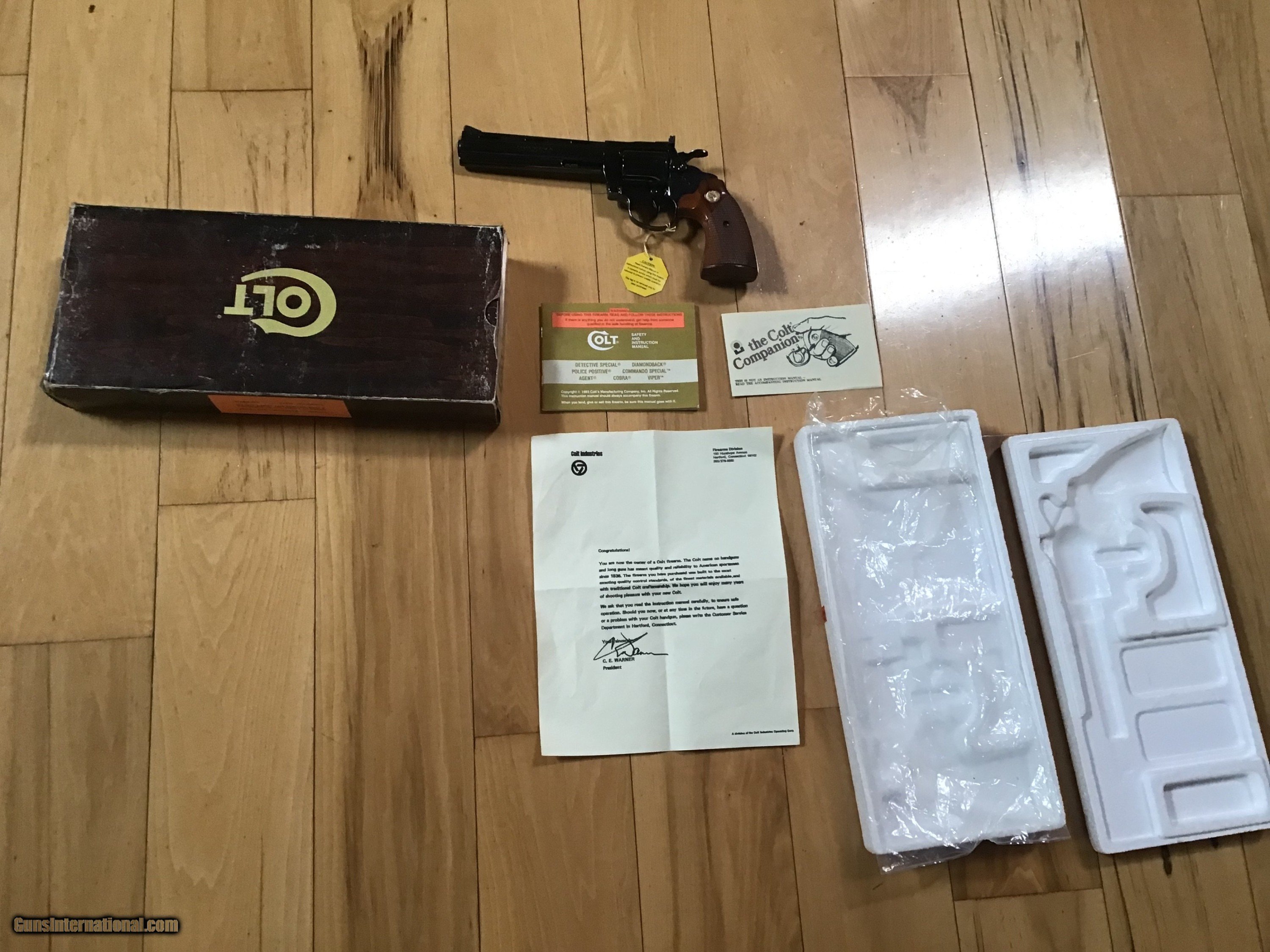 COLT DIAMONDBACK 22 LR. 6” BLUE, LIKE NEW IN THE BOX WITH OWNERS MANUAL ...