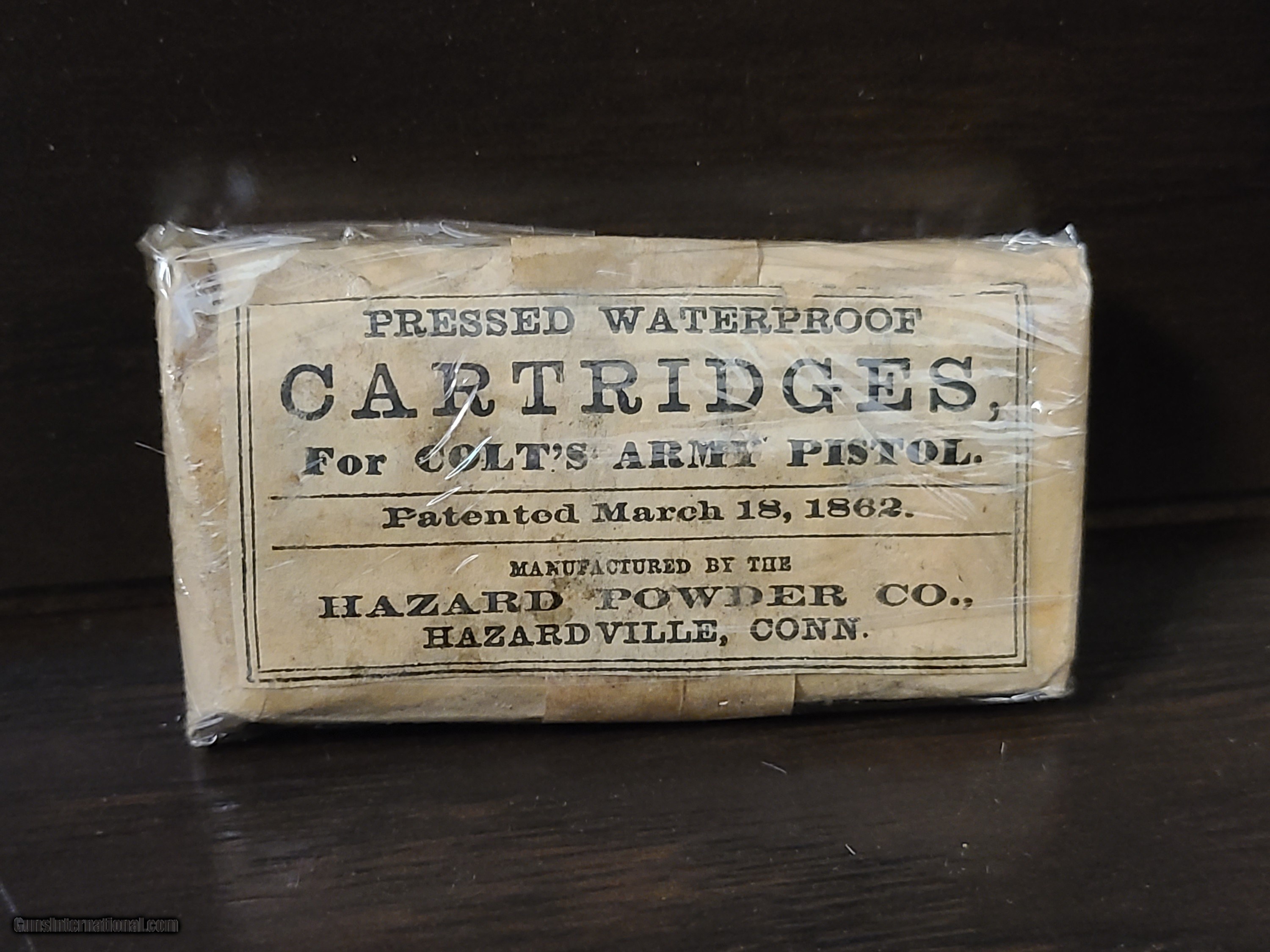 Six Pressed Powder Cartridges for Colt's .44 1860 Army Pistol by Hazard ...