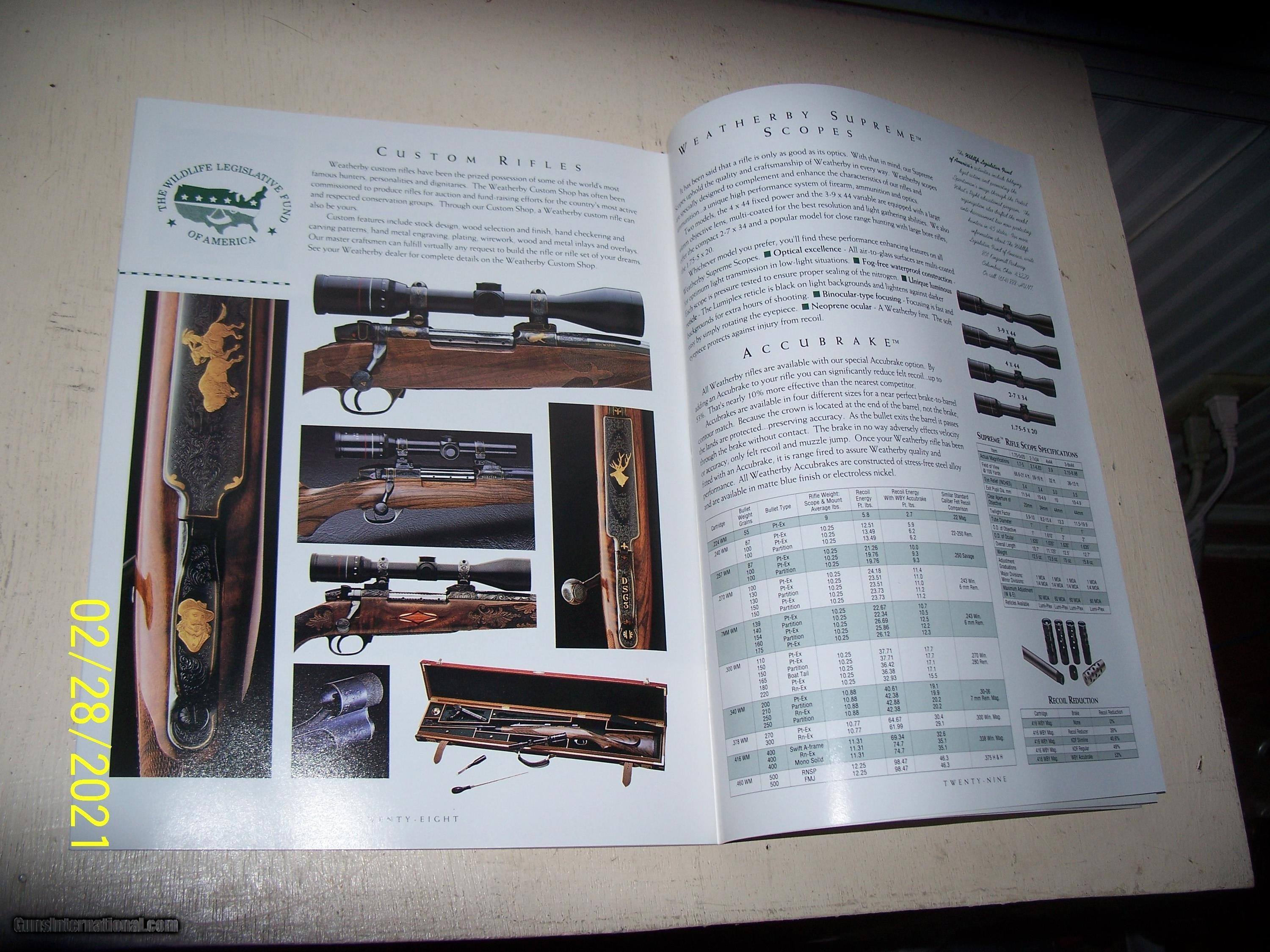 WEATHERBY full size color catalog, 1993