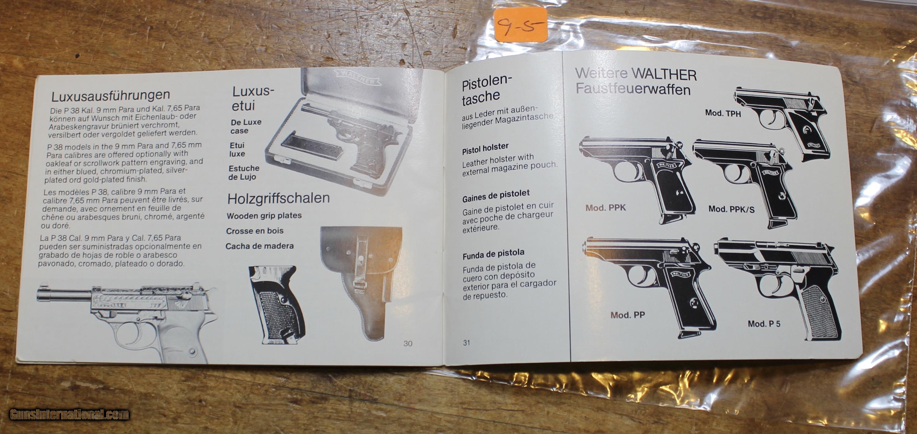 Original Factory Walther P38 Manual NOT a reproduction