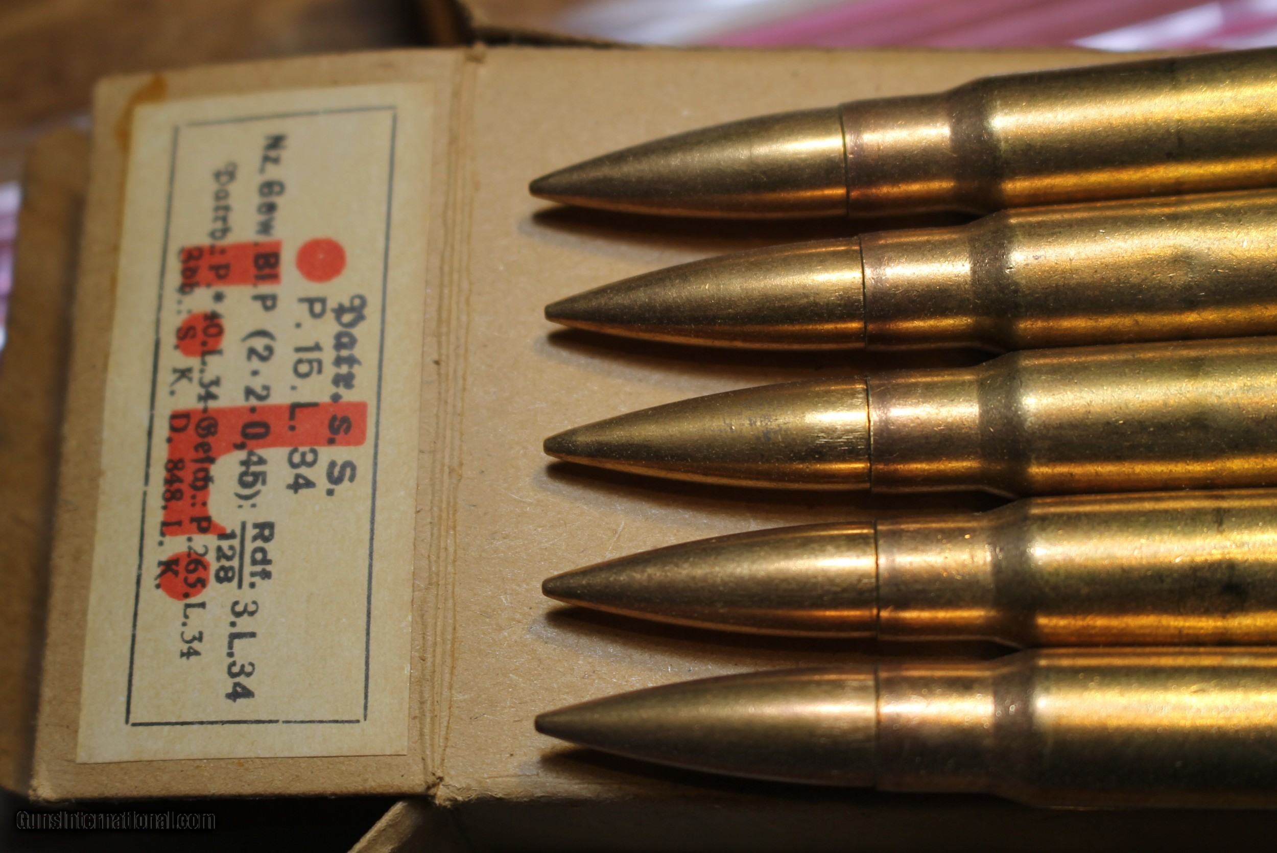 Wartime WWII 7.92×57mm Mauser s.S. Patrone 4 Boxes of 15 Rds each or 60 ...