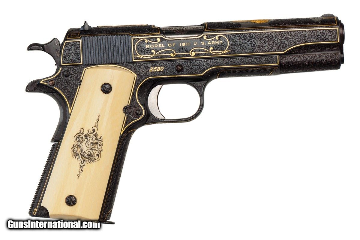MIKE DUBBER ENGRAVED CUSTOM COLT MODEL 1911 SUPER 38 for sale