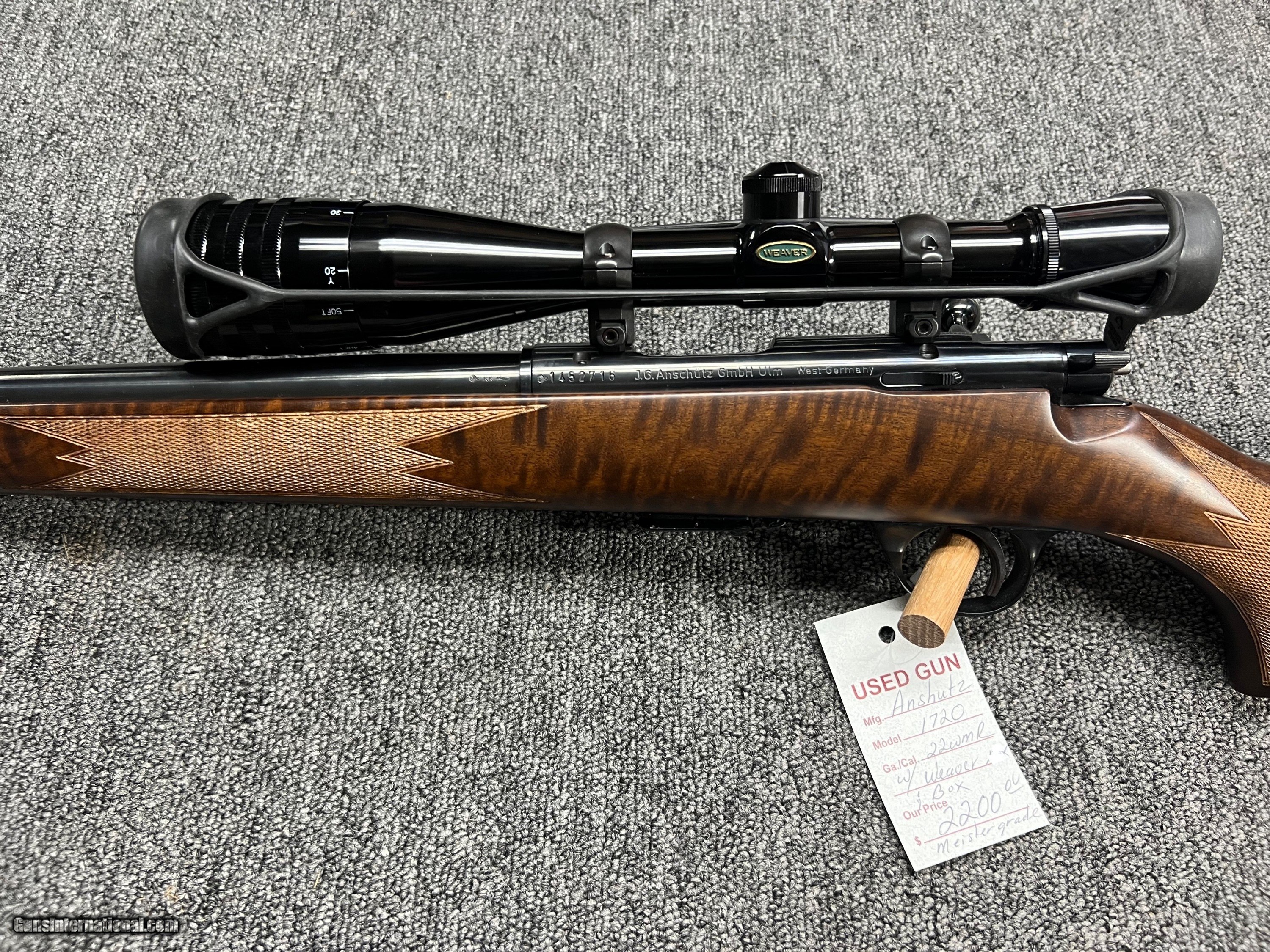 Anschutz 1720 Meister Grade .22 WMR w/ Weaver 15x AO Score and Original ...