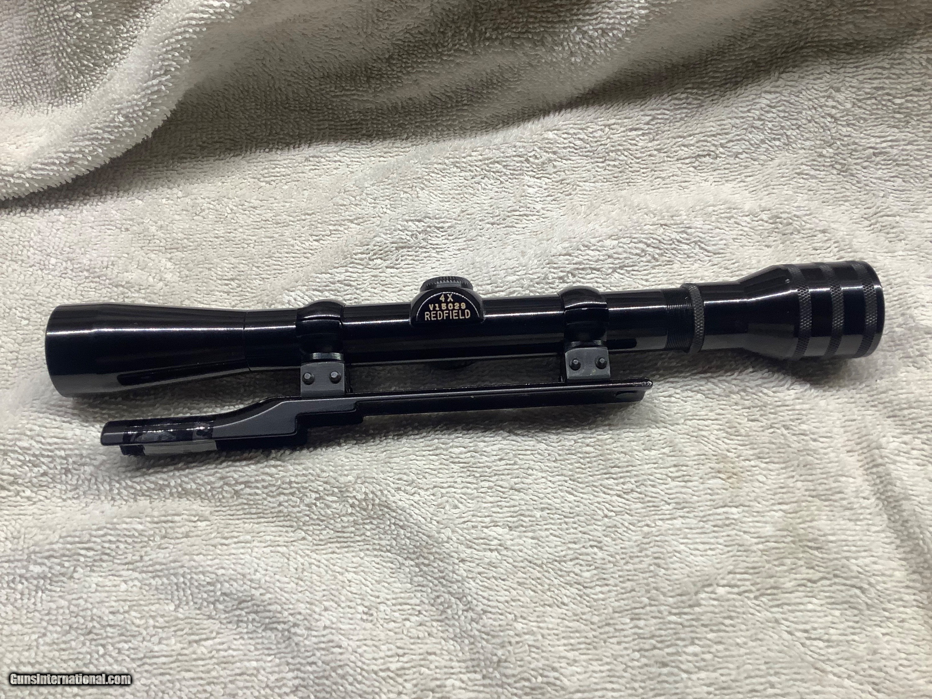 Vintage Redfield 3/4” Rifle Scope 4X W/Base & Rings