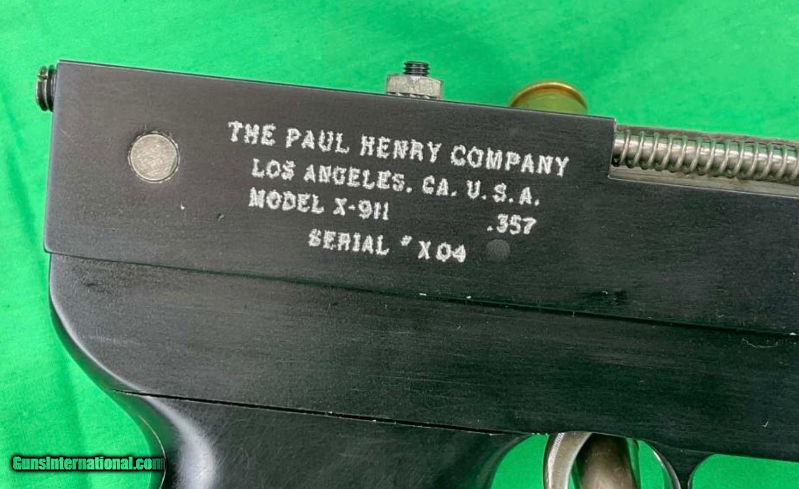 Rare Prototype PAUL HENRY Co X-911 Machine Gun Pistol 357 Project NFA ...