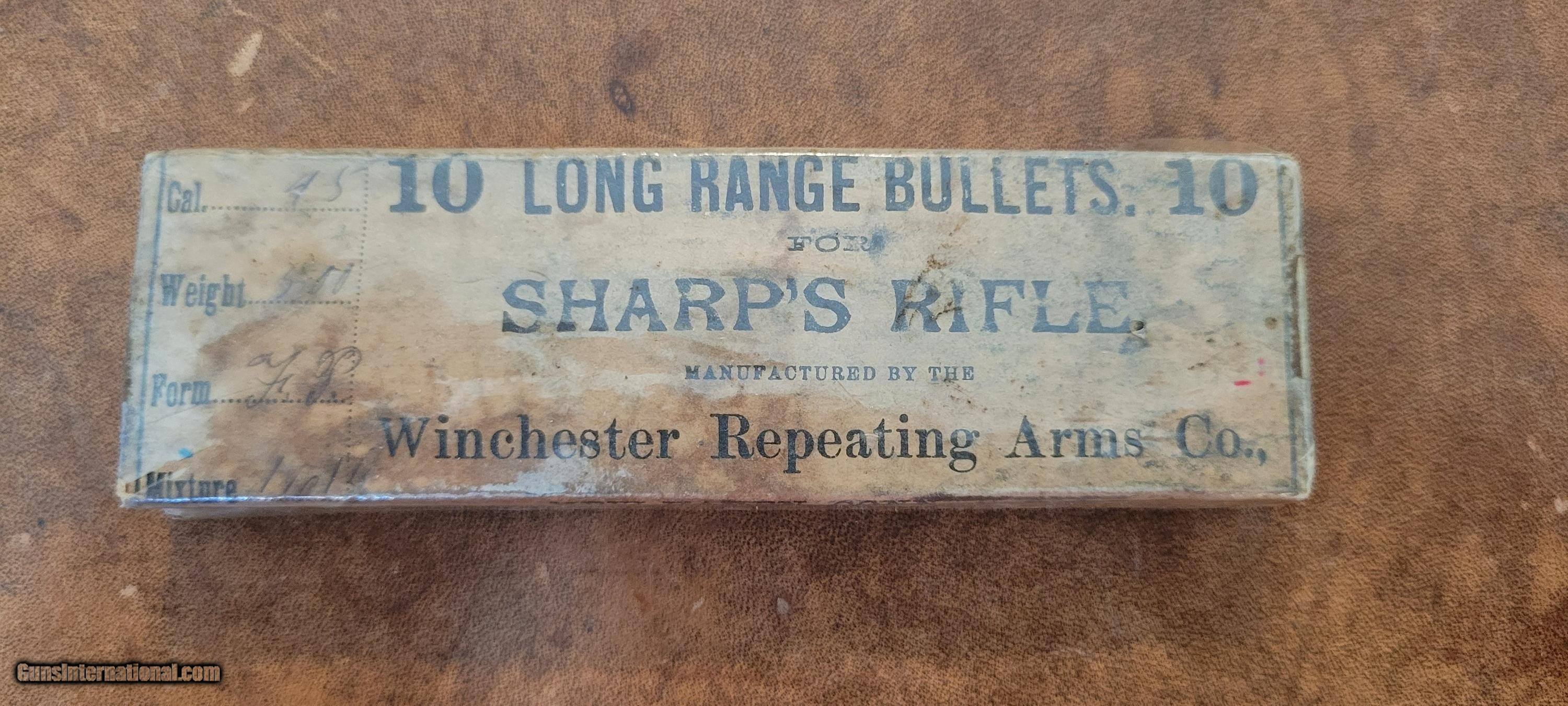 Sharp's Rifle Bullets Full Box Winchester