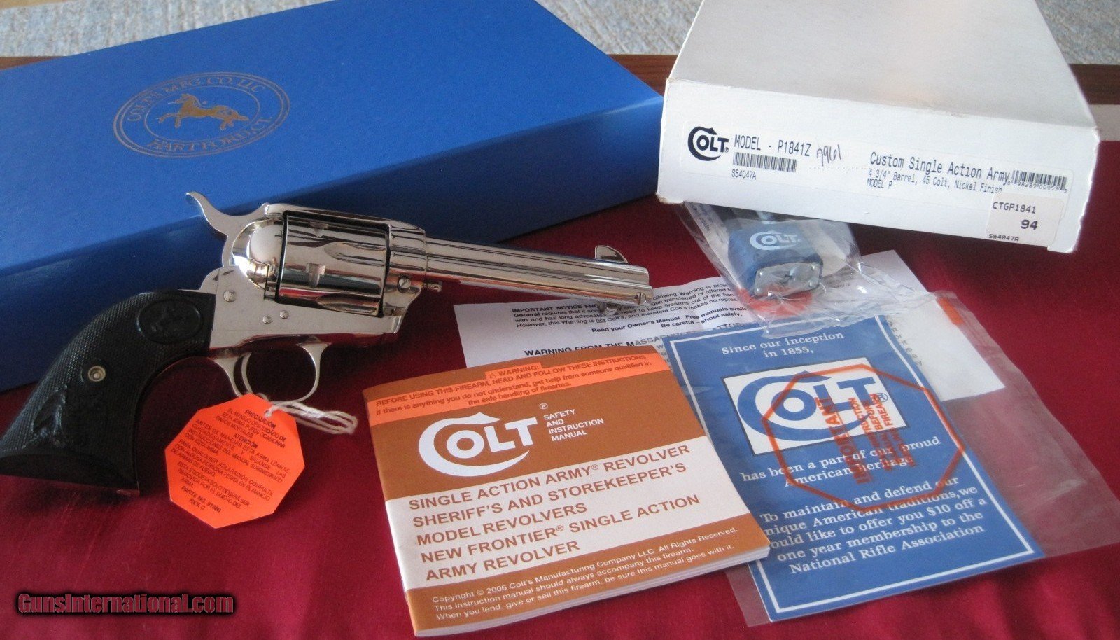 Colt Single Action Army Custom Shop Nickel 45 Colt 4 3/4" Collector ...