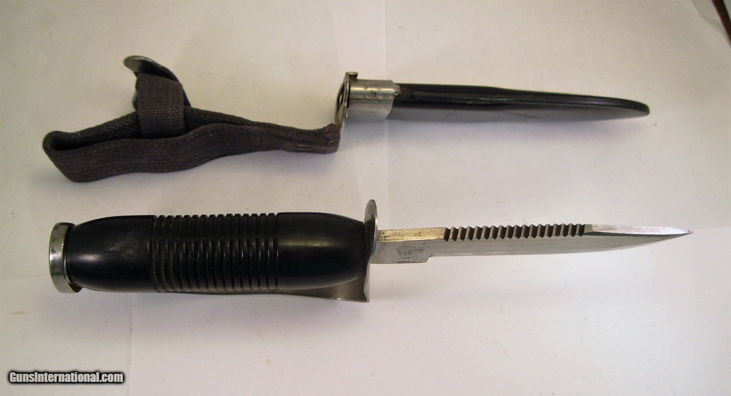 VINTAGE 1960s VIETNAM ERA US DIVERS VULCAN Dive Knife W SCABBARD Made ...