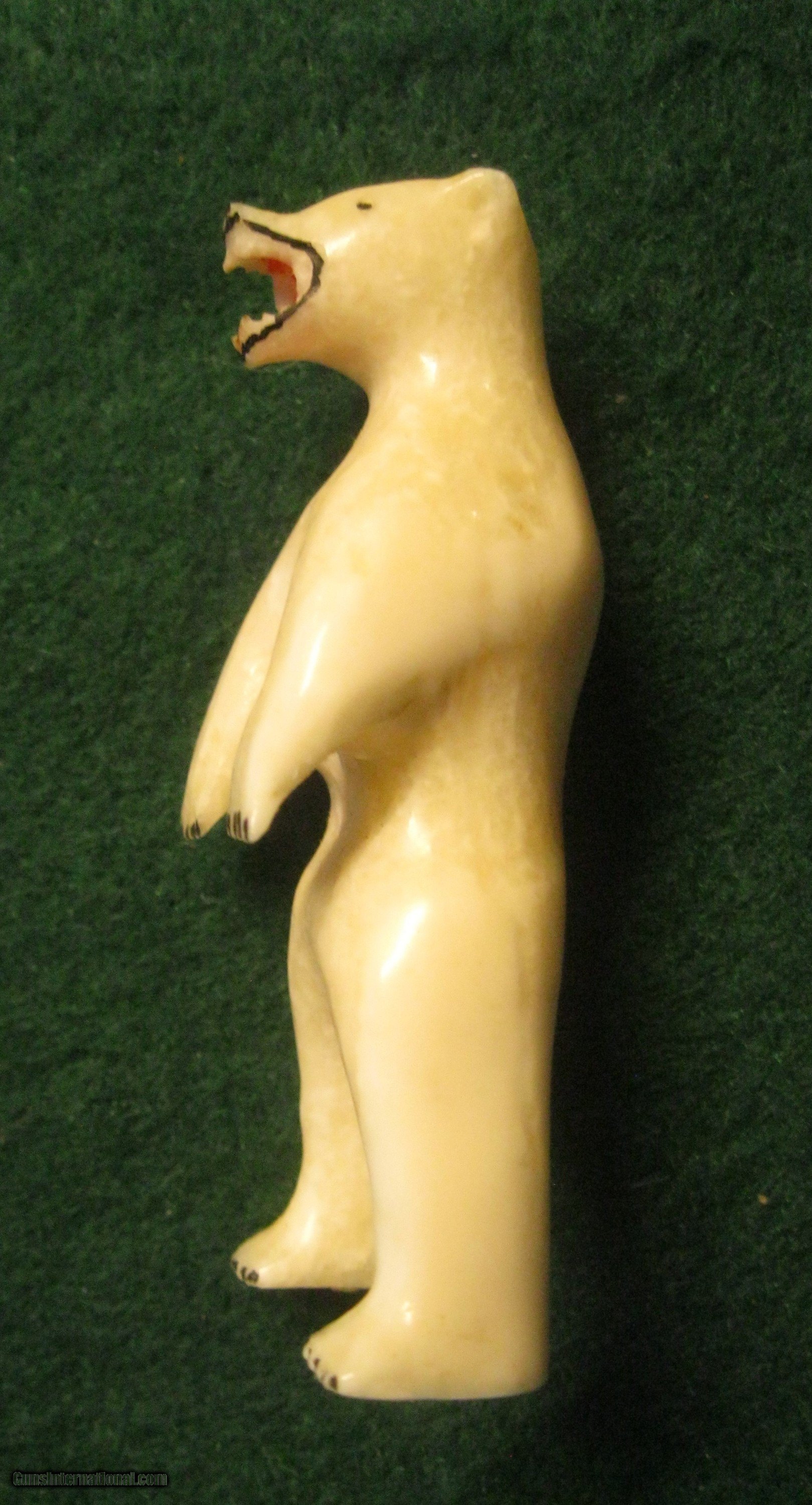 Vintage Inuit Eskimo Carved Standing Polar Bear from Alaska