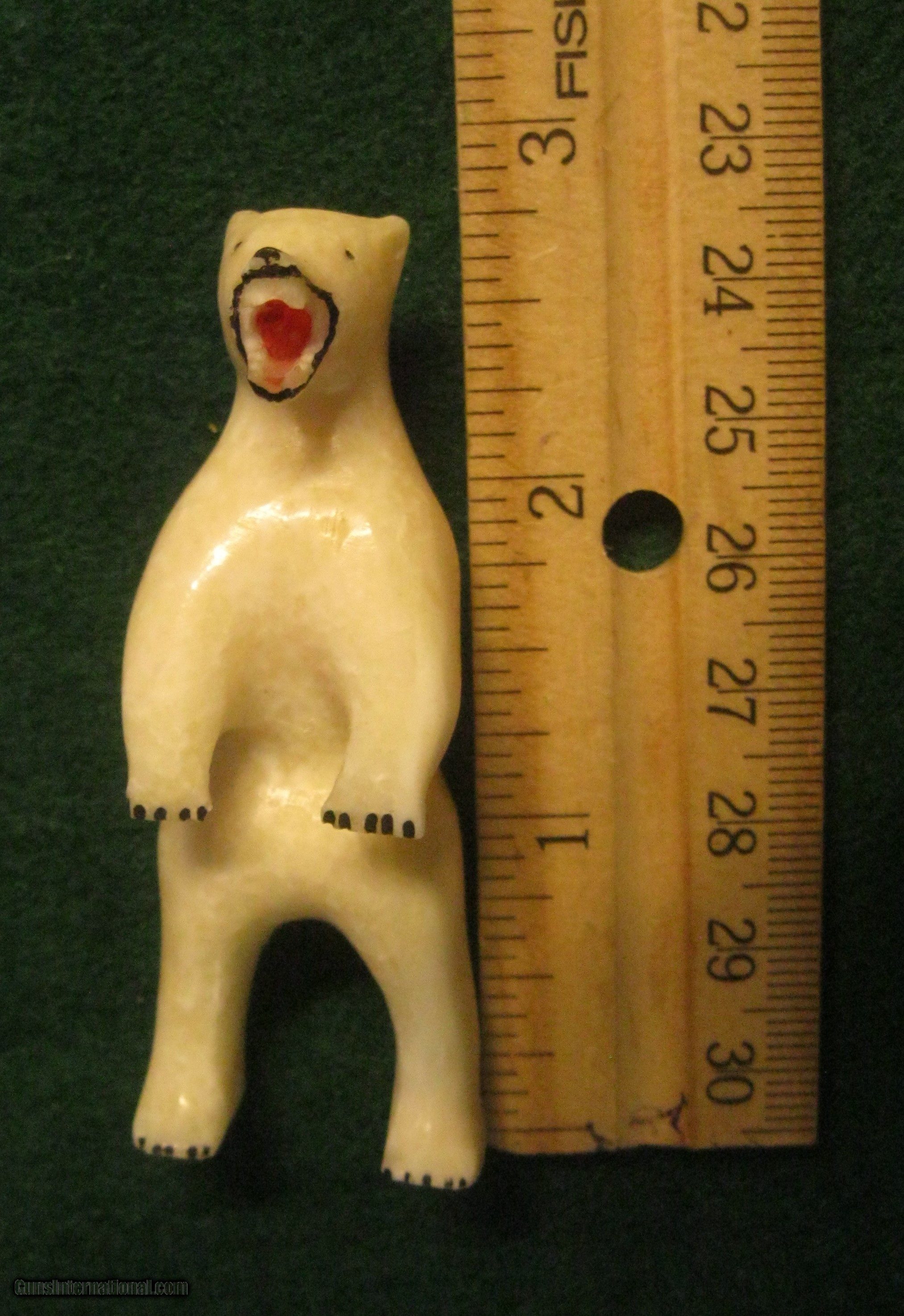 Vintage Inuit Eskimo Carved Standing Polar Bear from Alaska