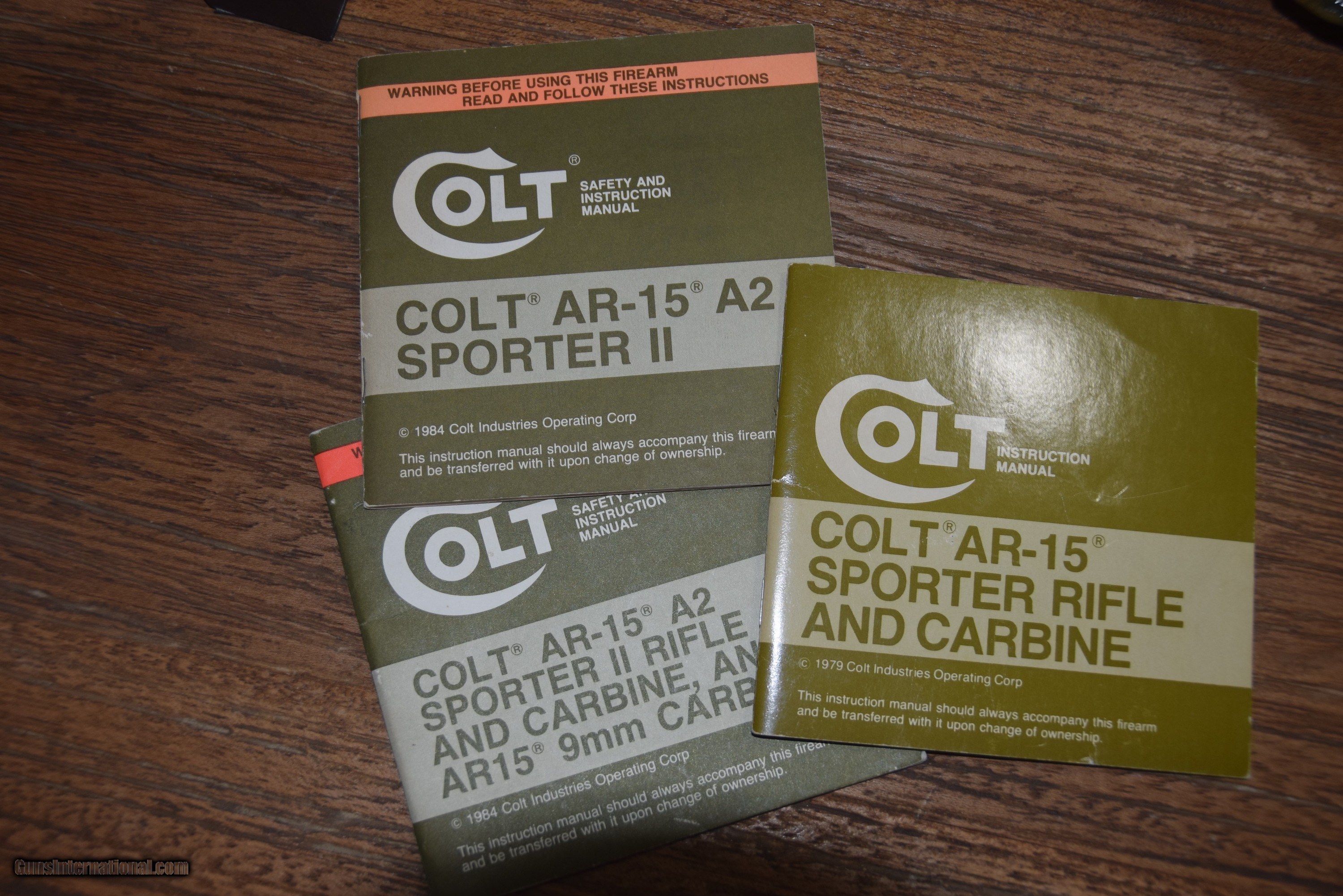 COLT AR-15, SPORTER II, CARBINE OWNER'S MANUAL, VINTAGE (3 AVAILABLE ...