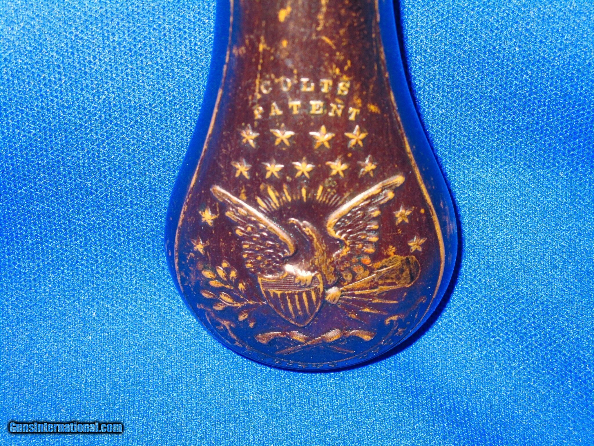 Early Civil War Colt's Patent" Marked Eagle & Stars Powder Flask For A ...