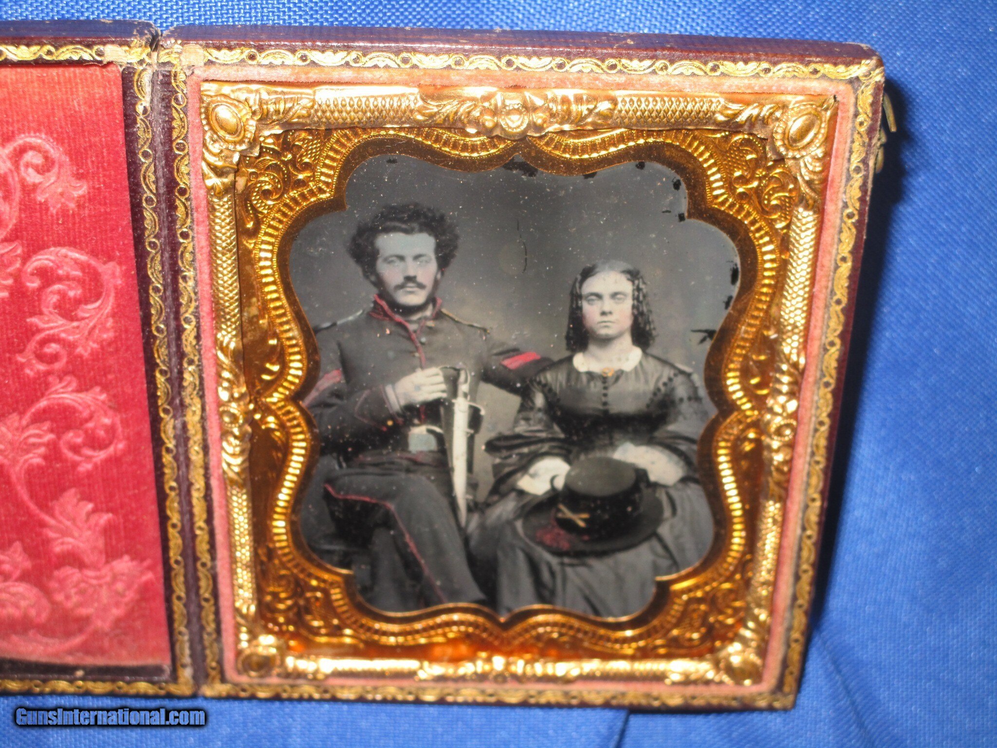 Civil War 1/6 Plate Tinted Ruby Ambrotype Of An Early Civil War Armed ...