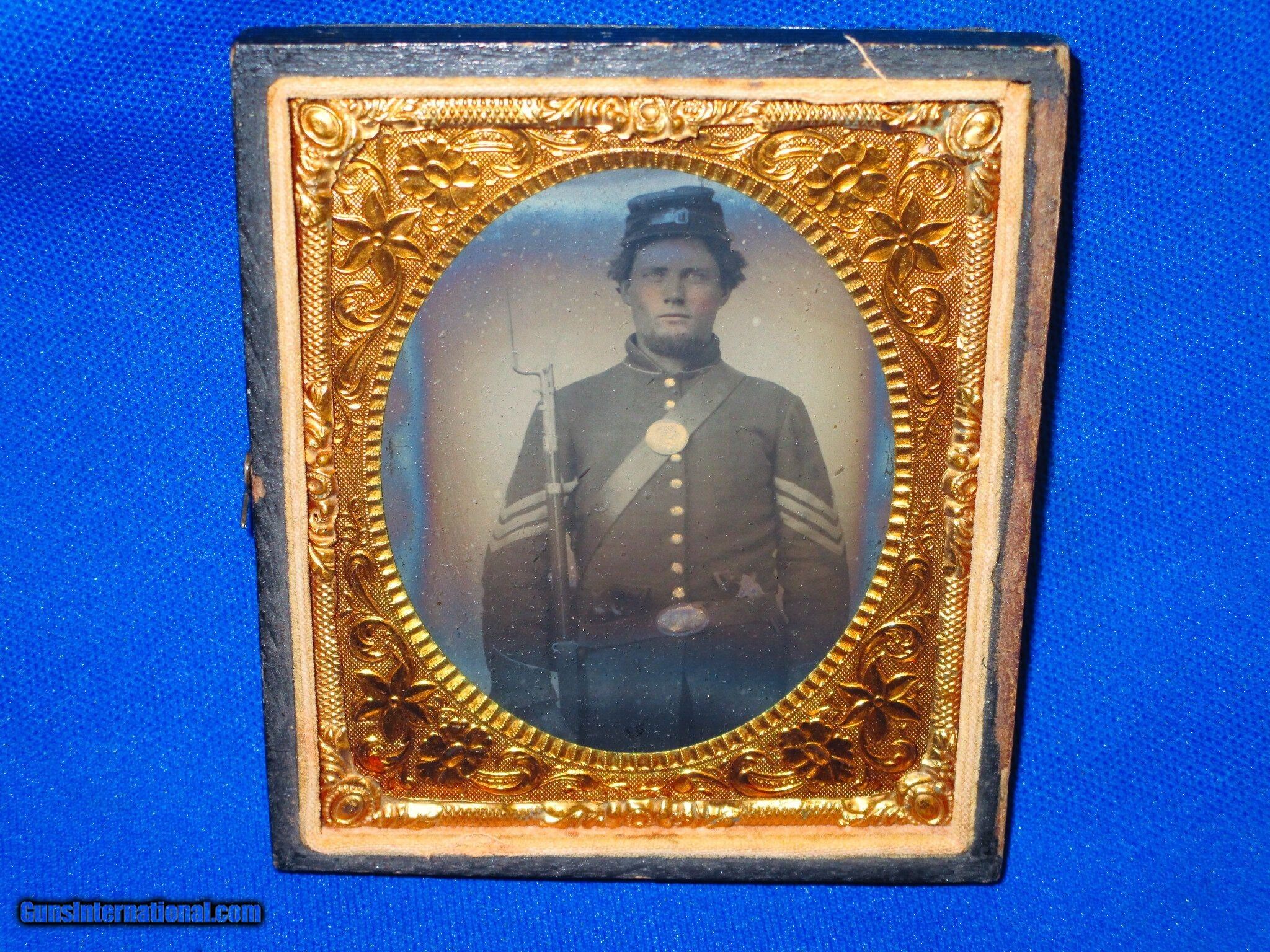 1/6 Plate Tintype Of A U.S. Civil War Infantry Sergeant In Full Uniform ...