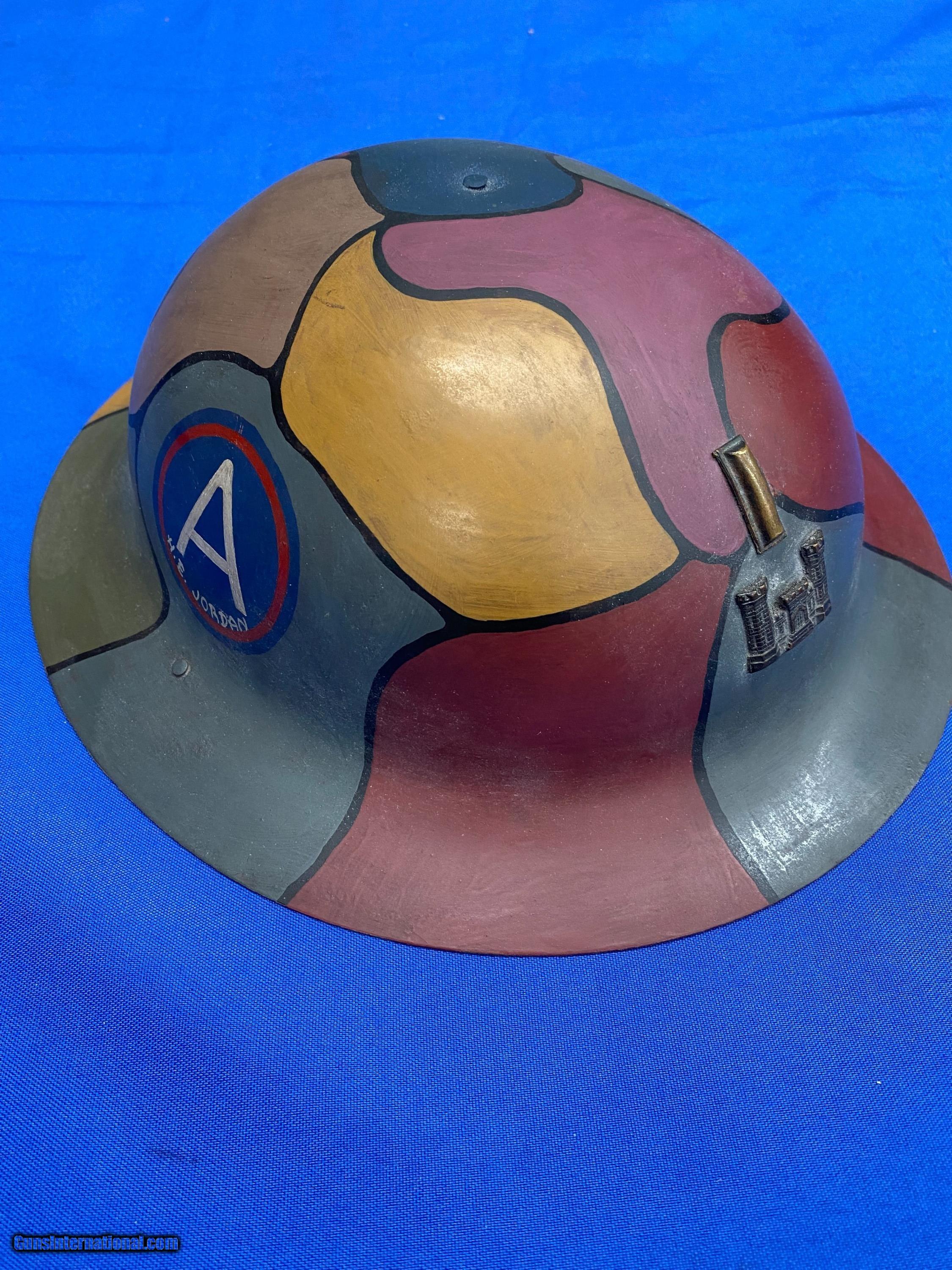 WWI U.S. Army Corp of Engineers Hand Painted Helmet for sale