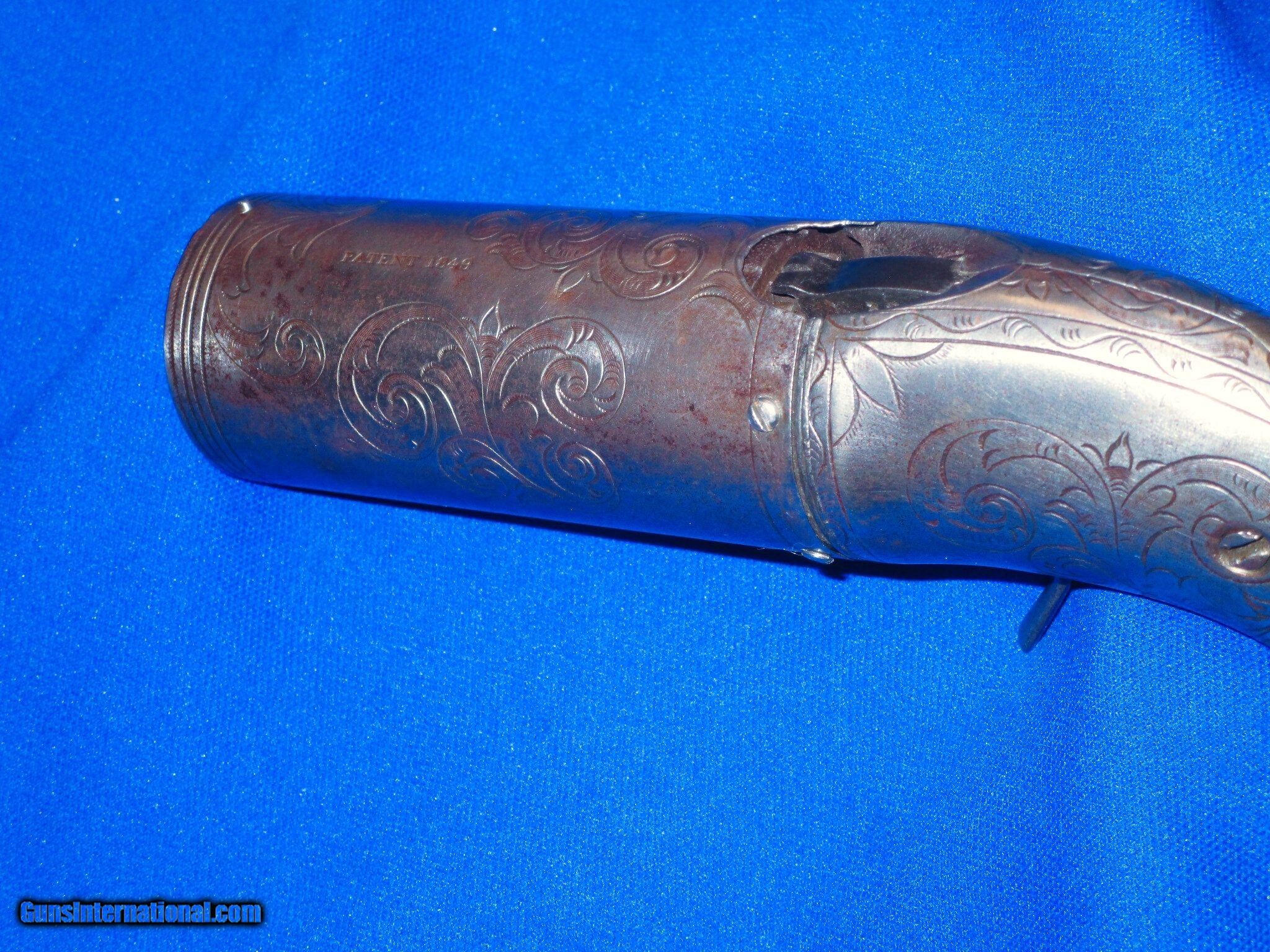 Civil War Factory Engraved Iron Frame Pecare & Smith Ten-Shot Pepperbox With Sheathed Barrel
