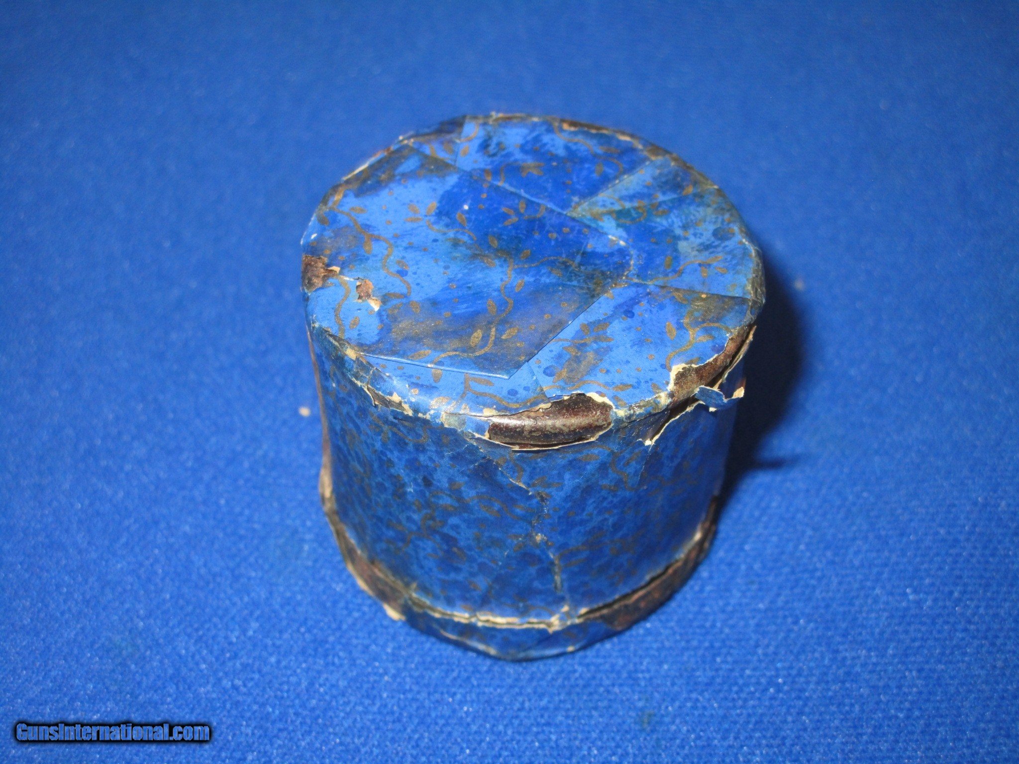 Civil War "Colt's Patent" & "Eley Bros." Marked Blue Camo Wrapped Tin ...