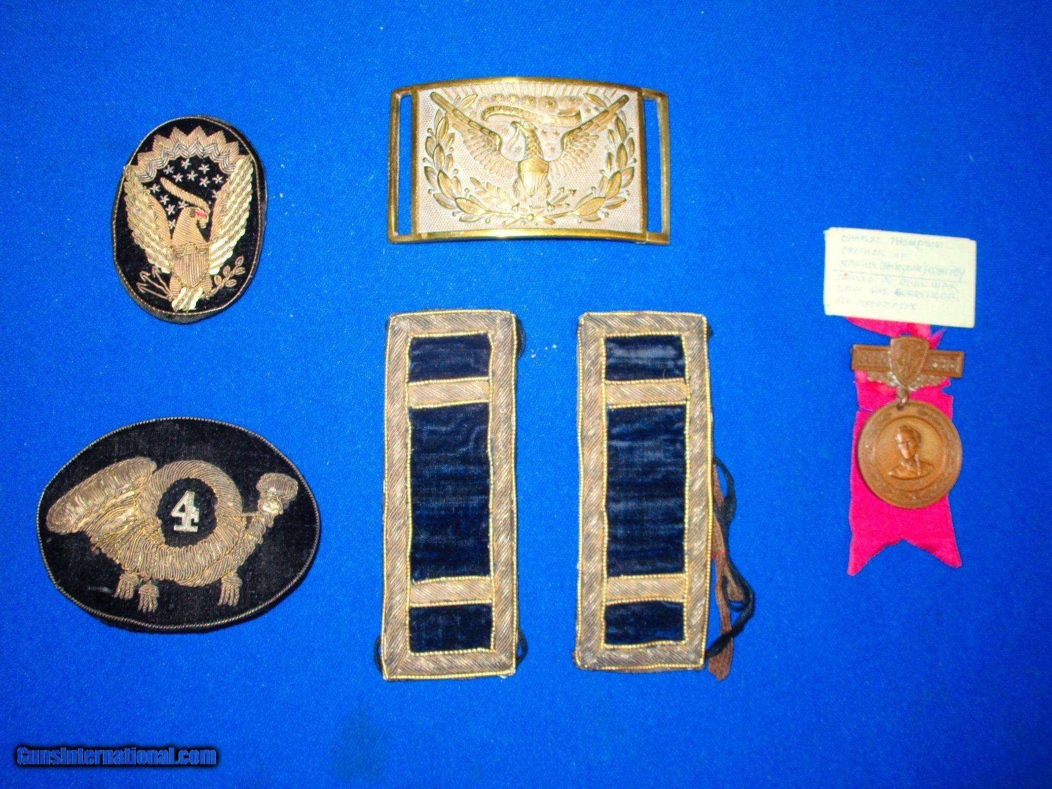 Early U.S. Civil War Grouping Of Insignia Identified To "Charles ...