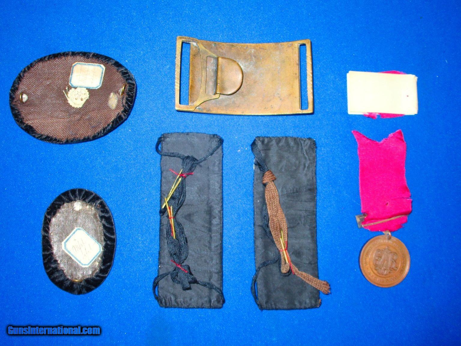Early U.S. Civil War Grouping Of Insignia Identified To "Charles ...