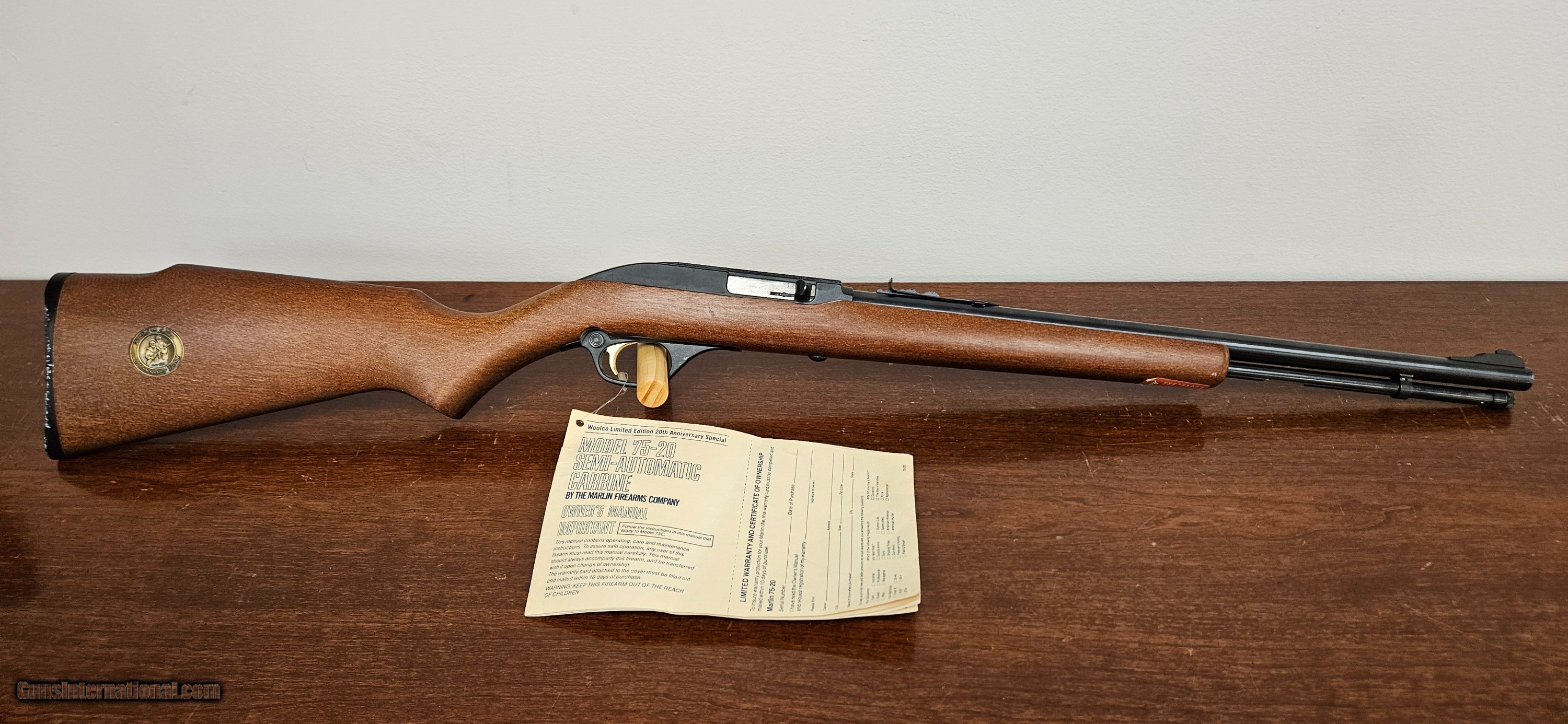 Marlin 75-20 .22LR Woolco 20th Anniversary W/ Orig Tag