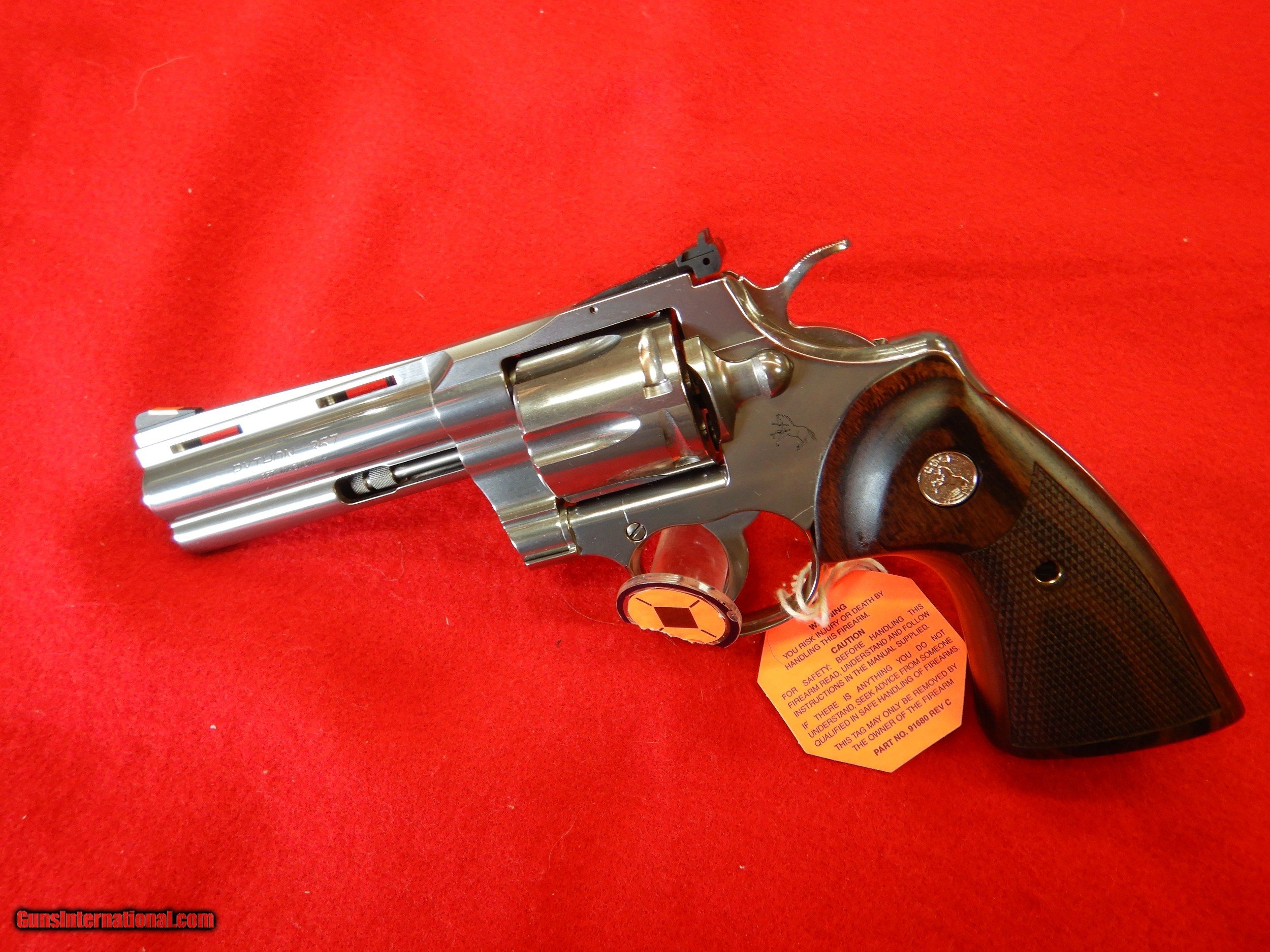 COLT PYTHON NIB 4" BRIGHT STAINLESS STEEL 6-SHOT .357 MAGNUM