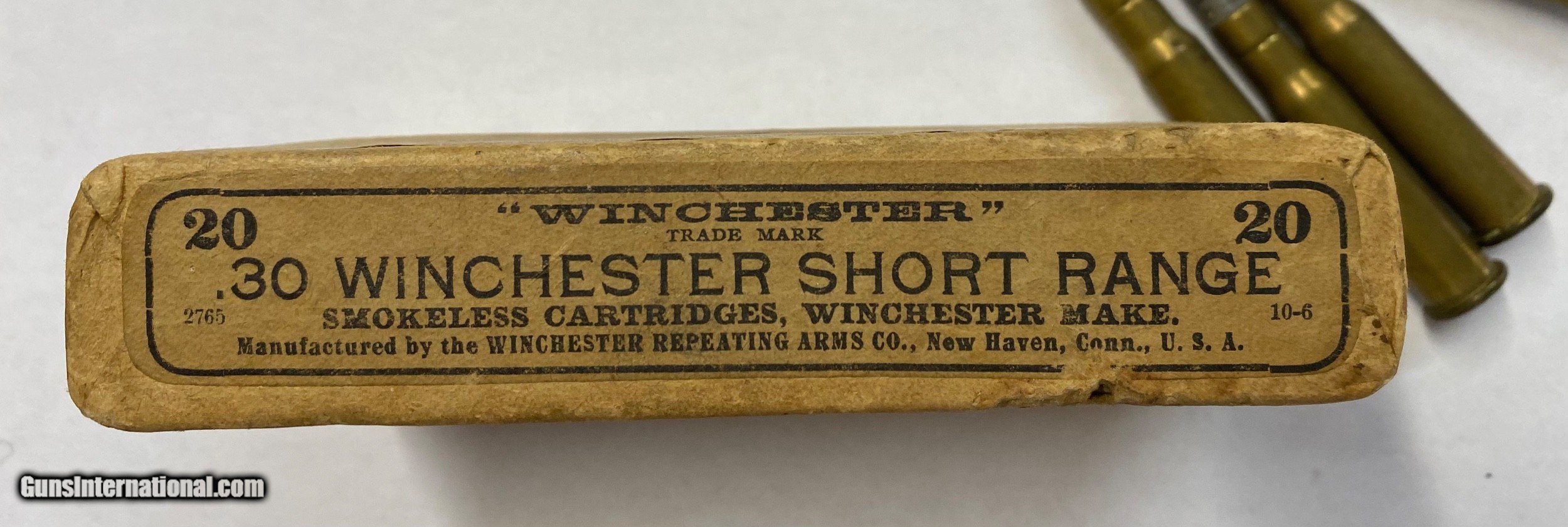 Vintage box Winchester .30 cartridges, Model 1894 (5) cartridges