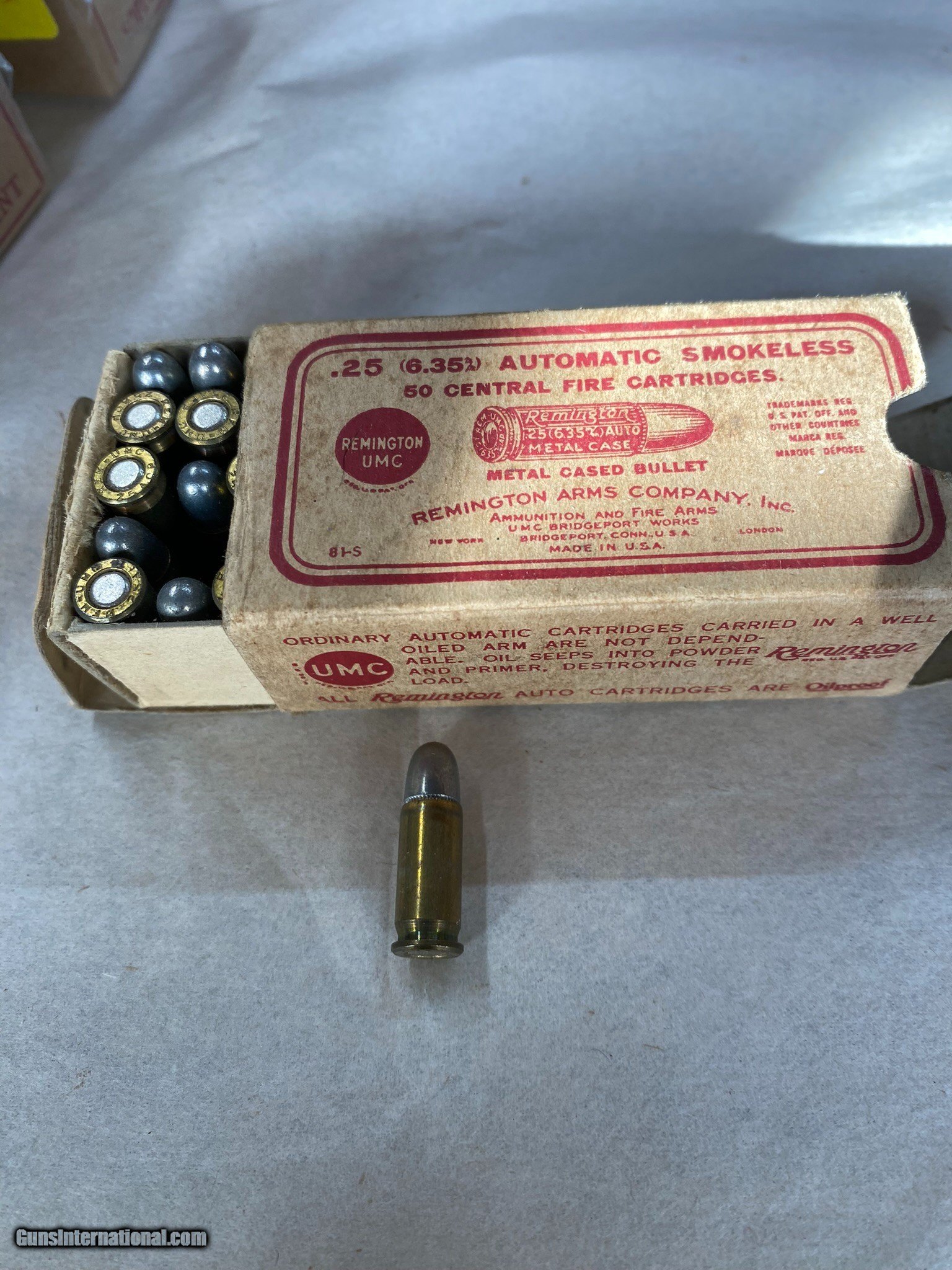Vintage .25 ACP REM UMC Cartridges full box