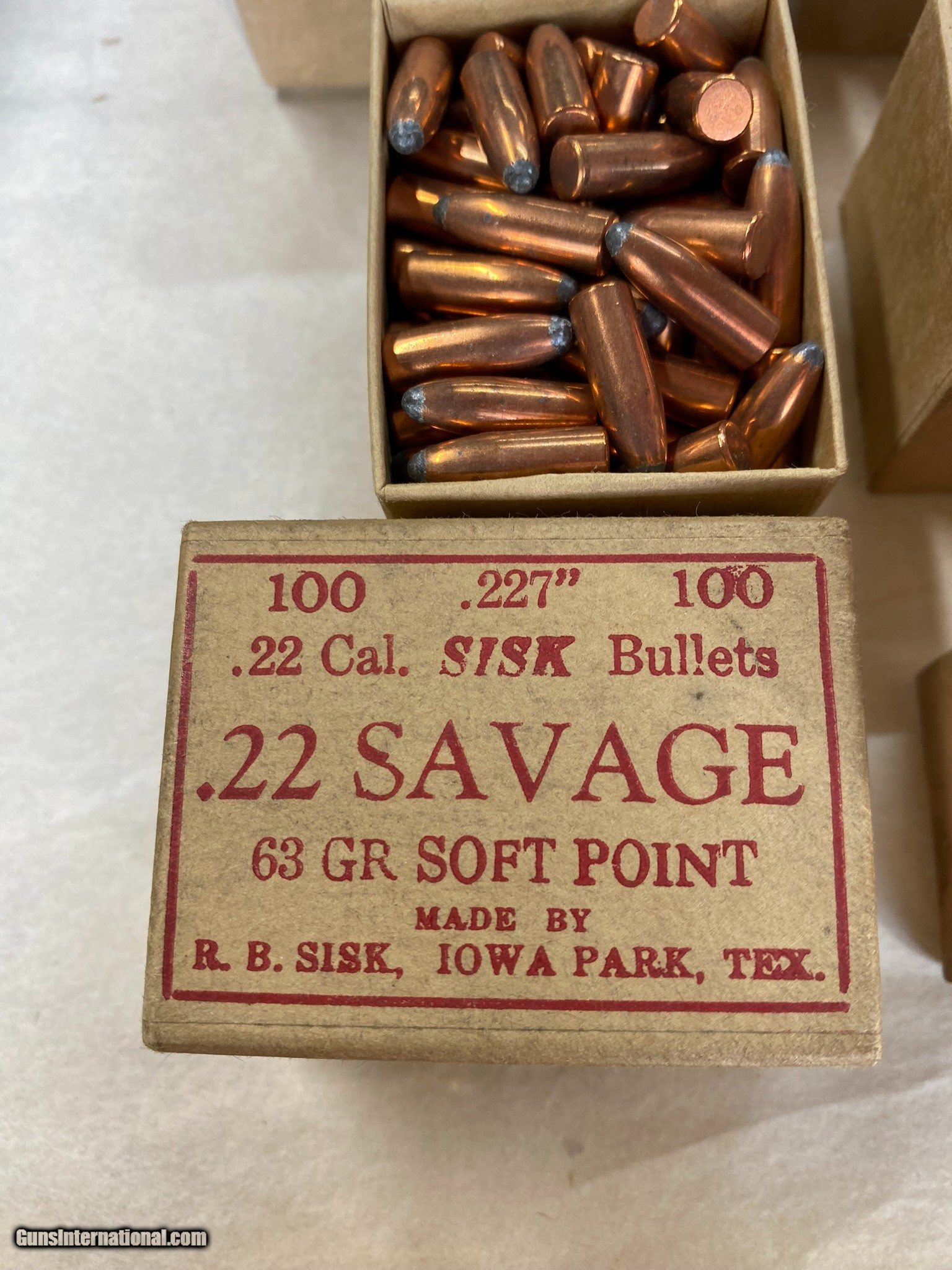 Vintage SISK 22 Savage Bullets 4 Full Boxes 63 Gr