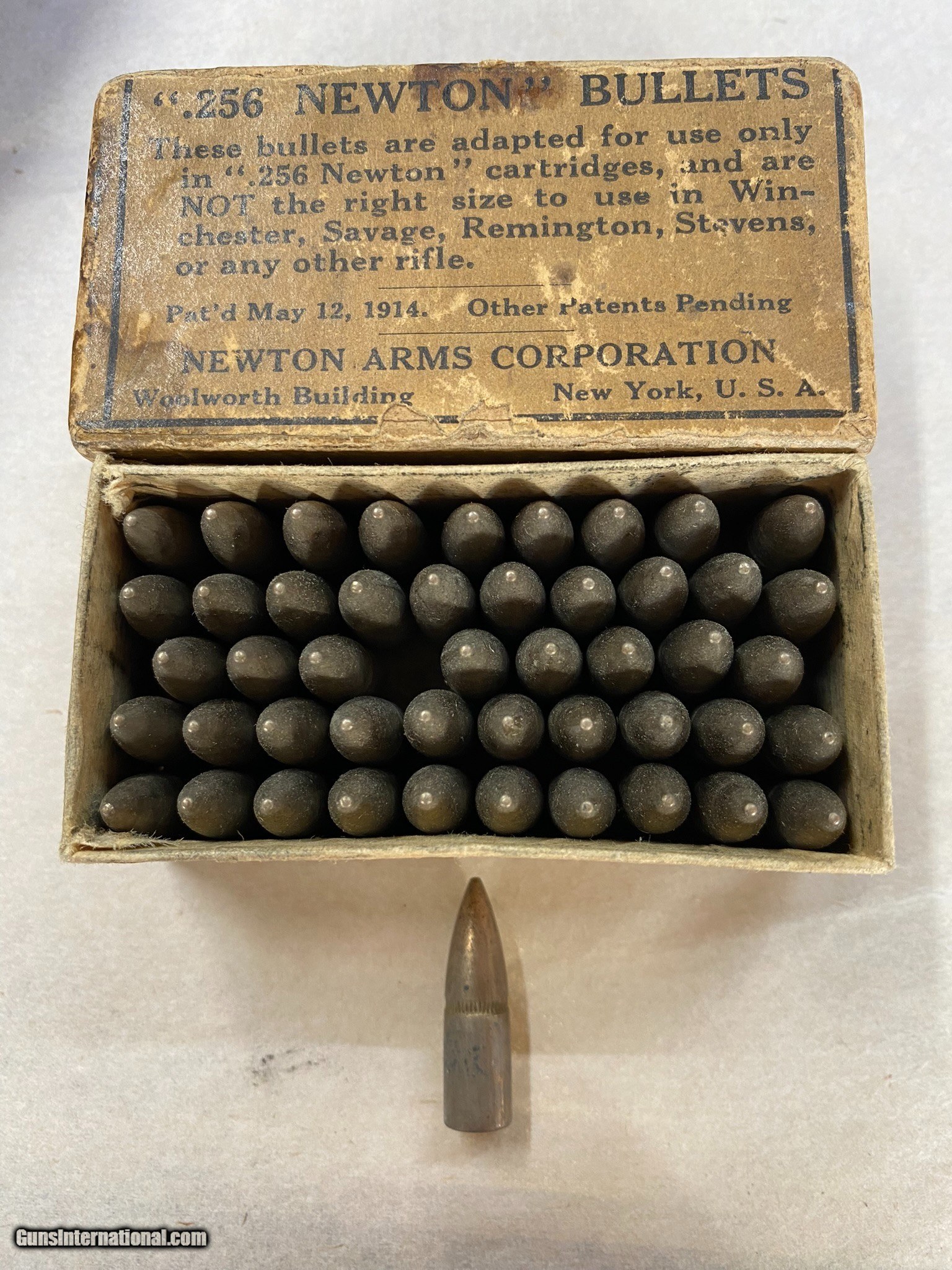 Vintage .256 Newton Bullets 100 Gr Full Box