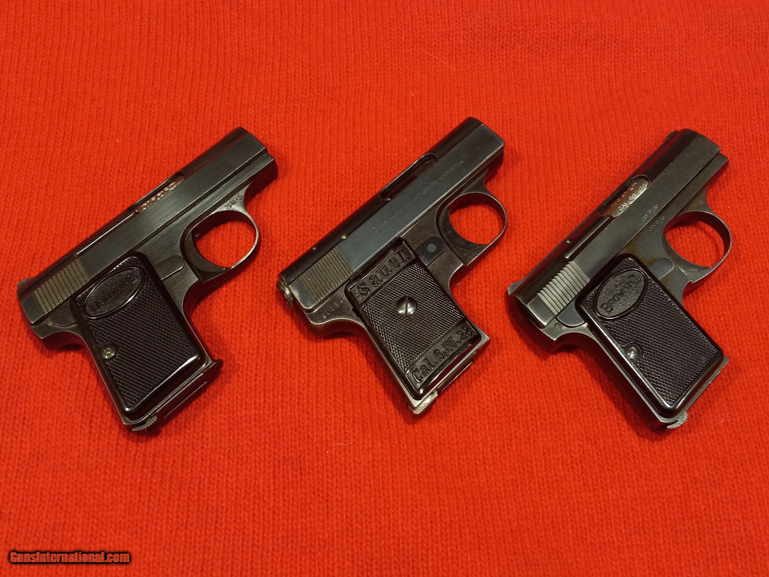 J. P. Sauer and Sohn WTM type 33 and two Baby Brownings