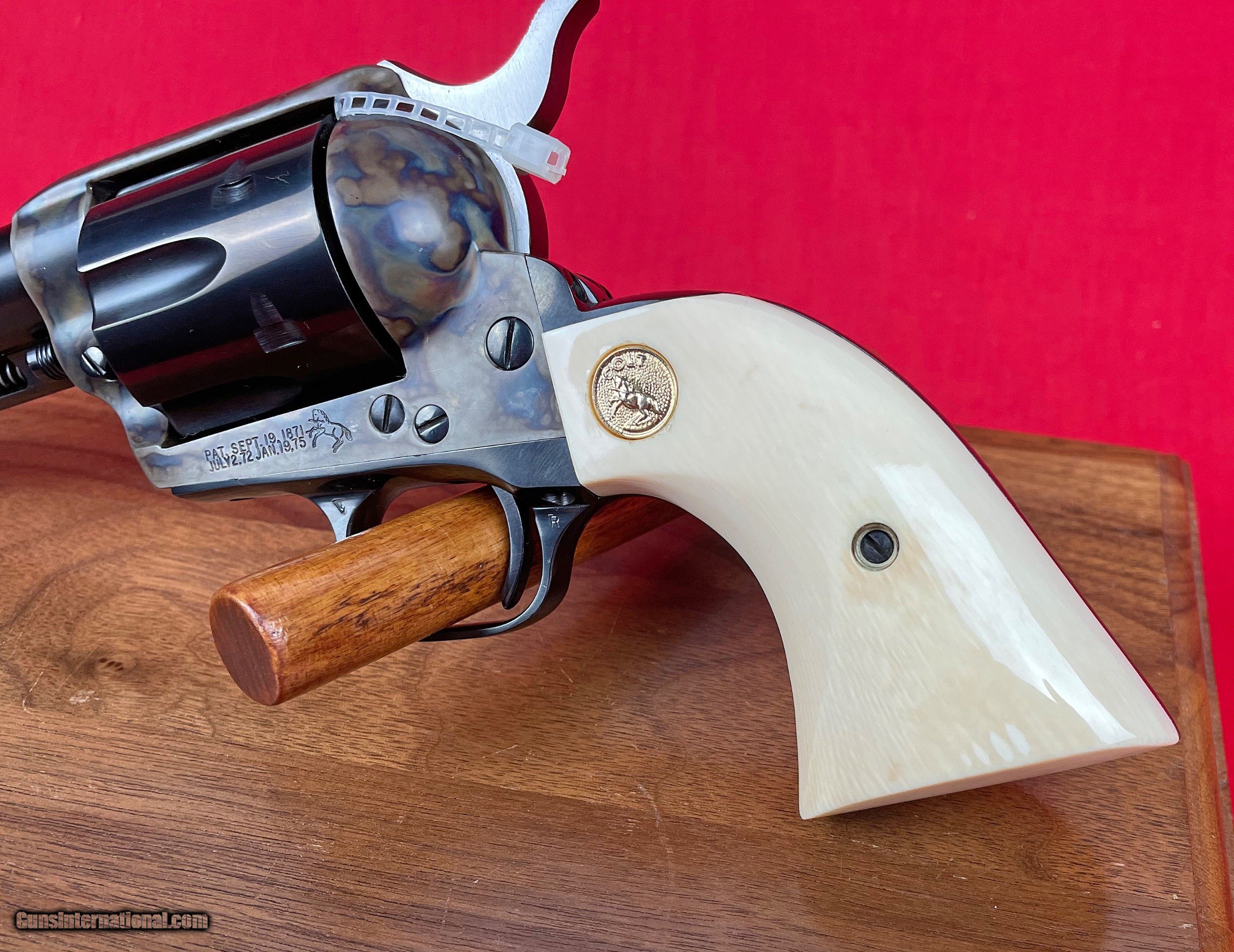 Colt Single Action Army Custom Shop Revolver 45LC w/ ivory stocks ...