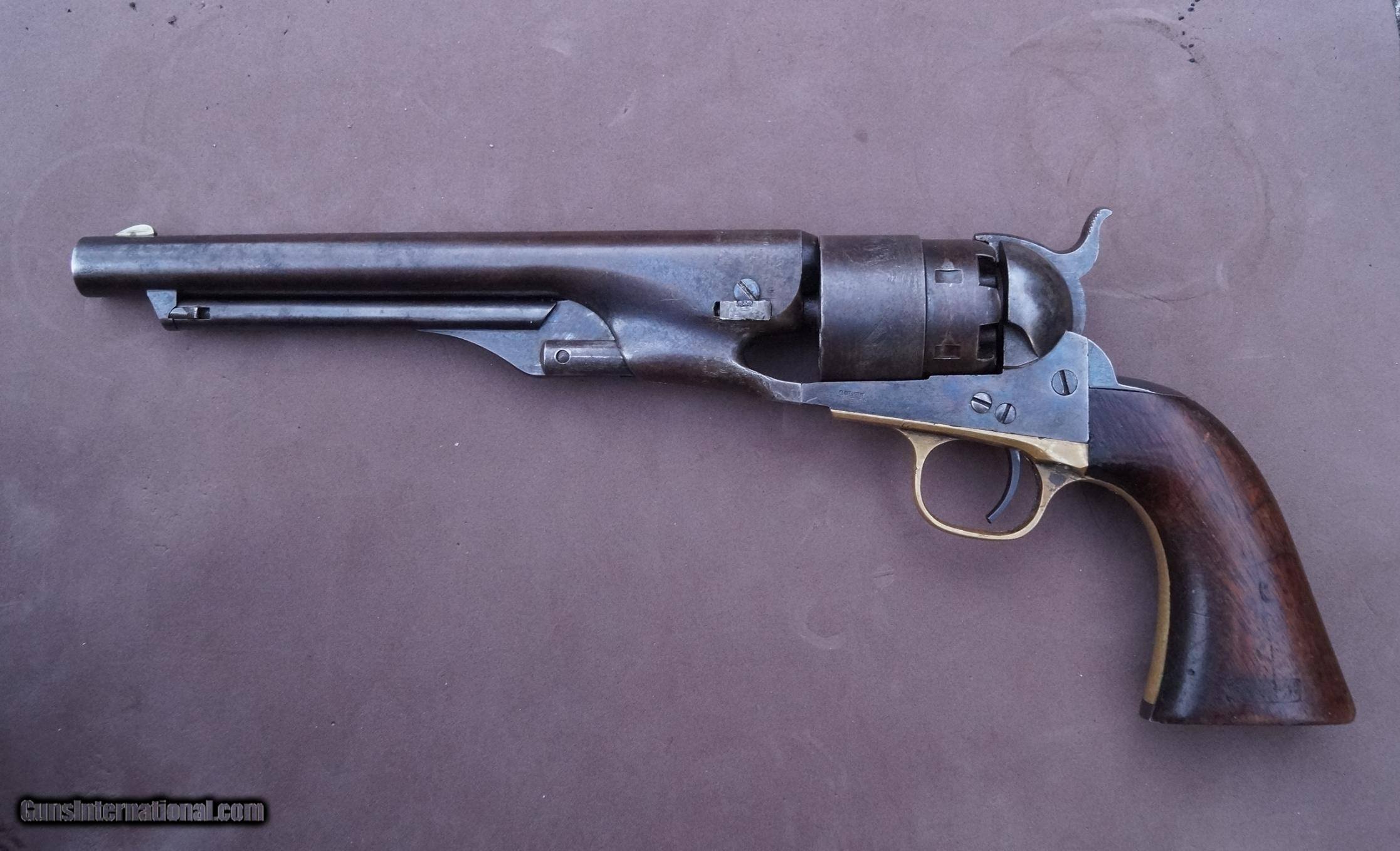 Colt 1860 Army, all matching serial numbers. Lots of original finish ...