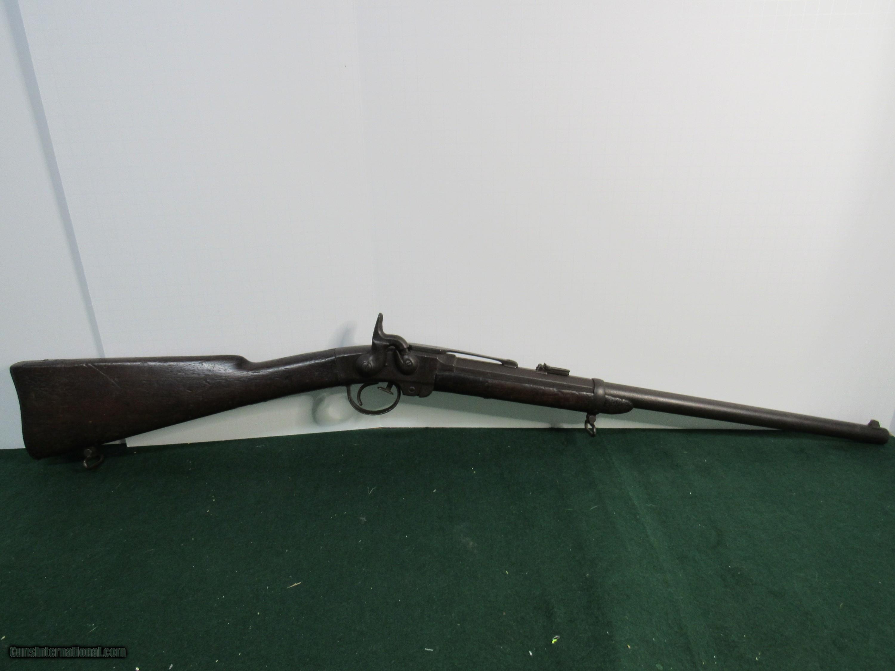 Early Model Civil War Mass. Arms Co. Carbine - 50 Cal - Poultney & Trimble - Smith Patent SN#9101