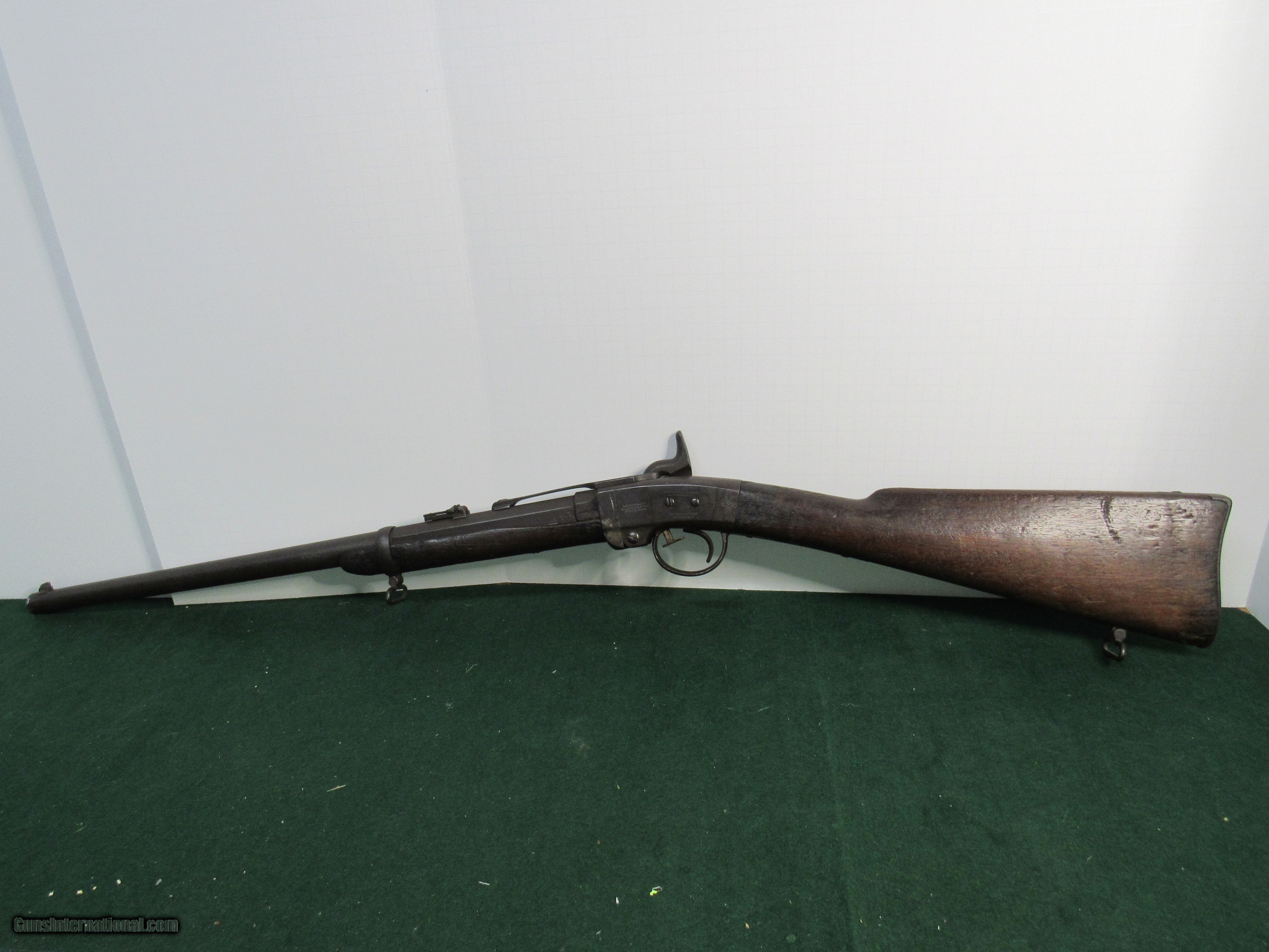 Early Model Civil War Mass. Arms Co. Carbine - 50 Cal - Poultney & Trimble - Smith Patent SN#9101