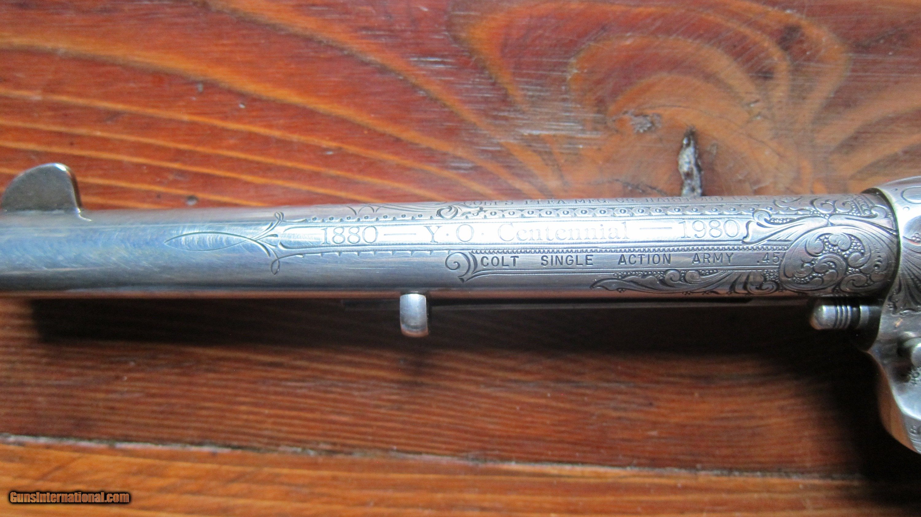 Colt single action Centennial engraving prototype for the Y.O. Texas ranch