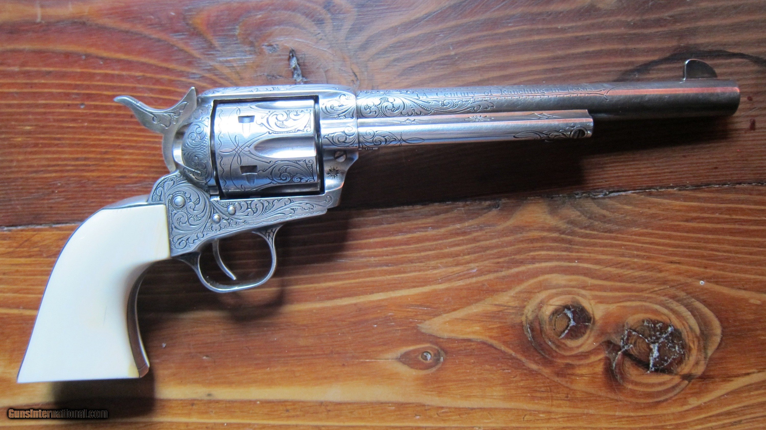 Colt single action Centennial engraving prototype for the Y.O. Texas ranch