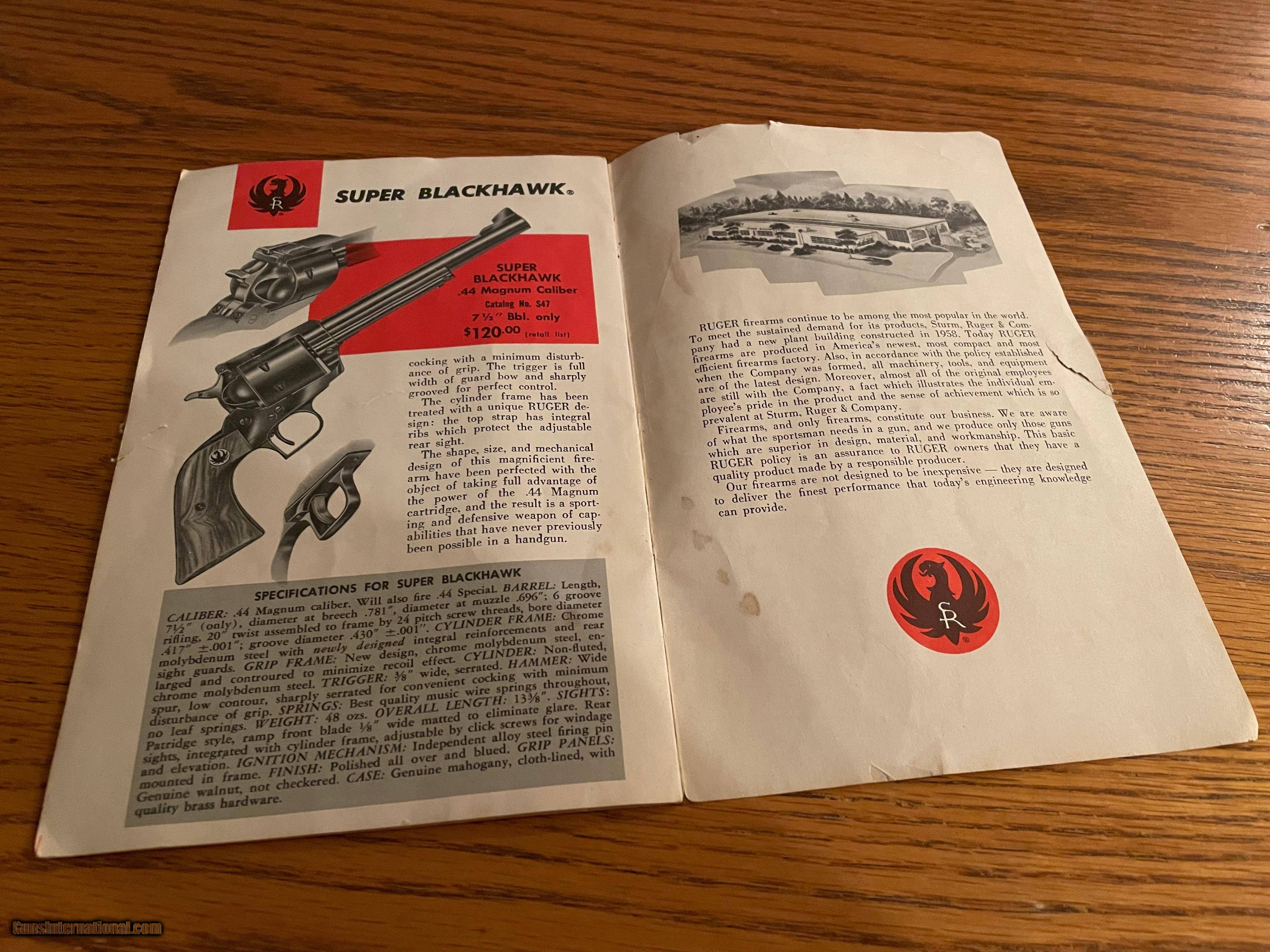 Vintage Ruger catalog circa 1959