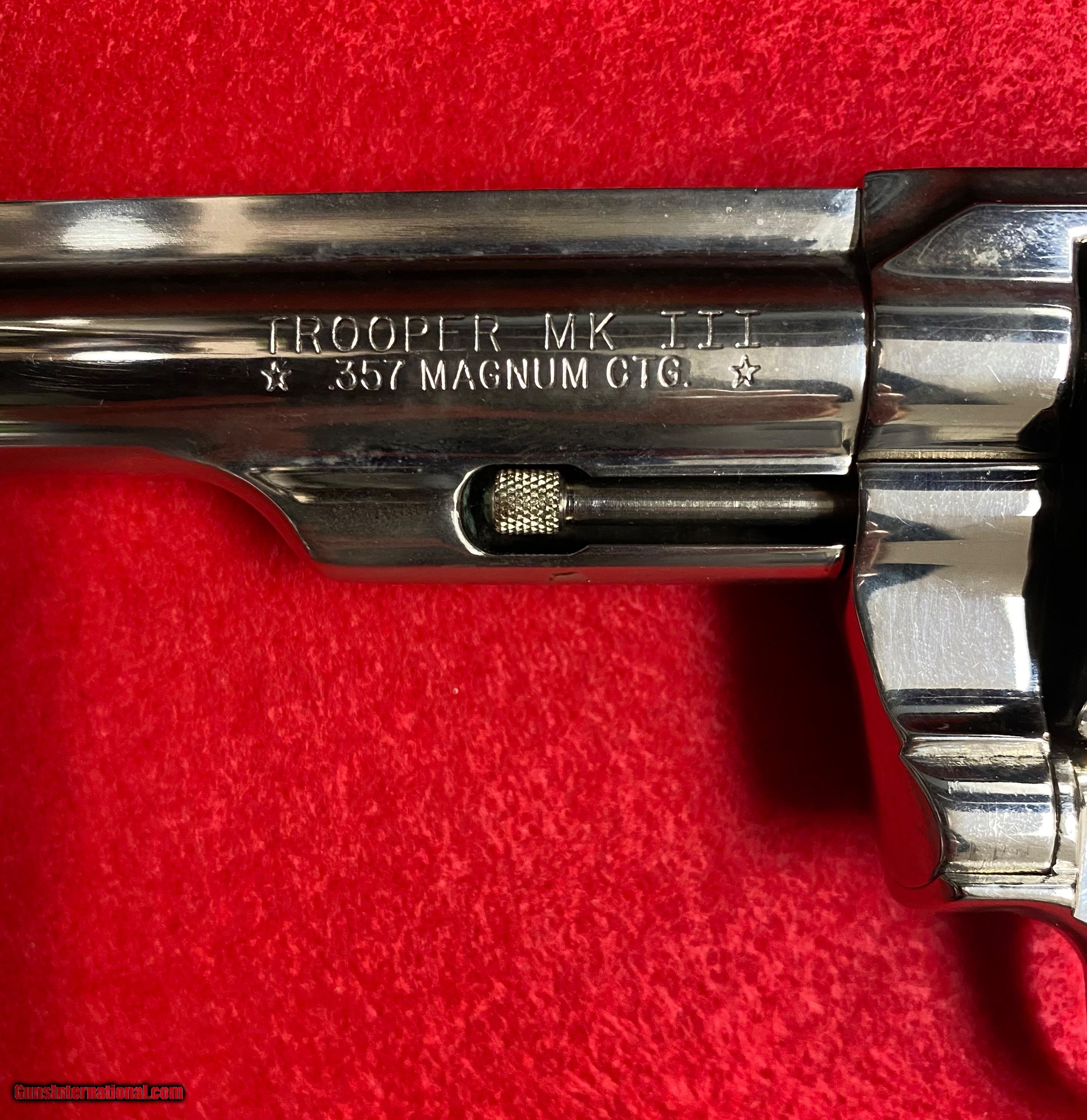 Vintage Colt Trooper Mk III .357 Magnum Nickel Revolver with 6” Barrel ...