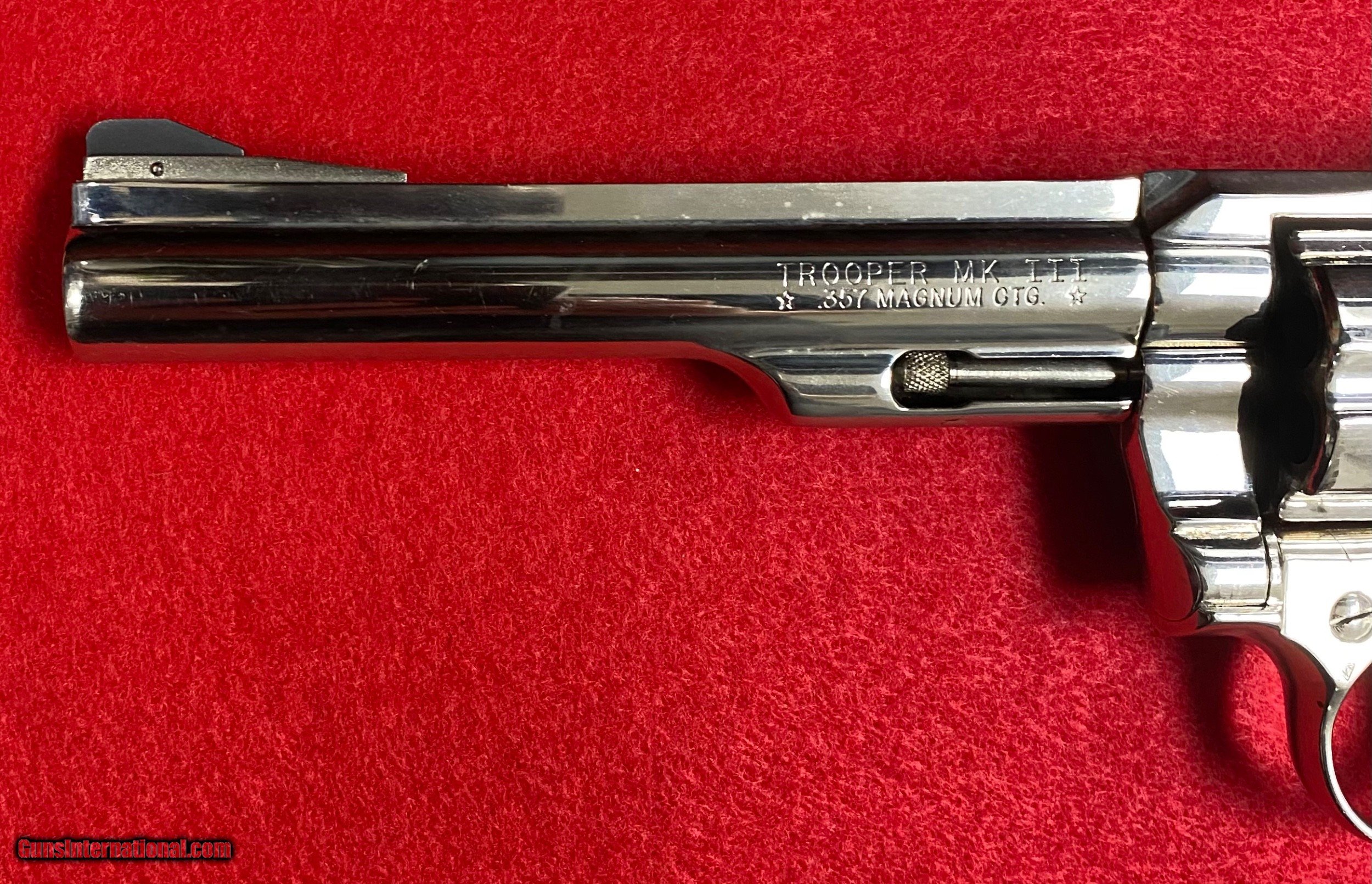 Vintage Colt Trooper Mk III .357 Magnum Nickel Revolver with 6” Barrel ...