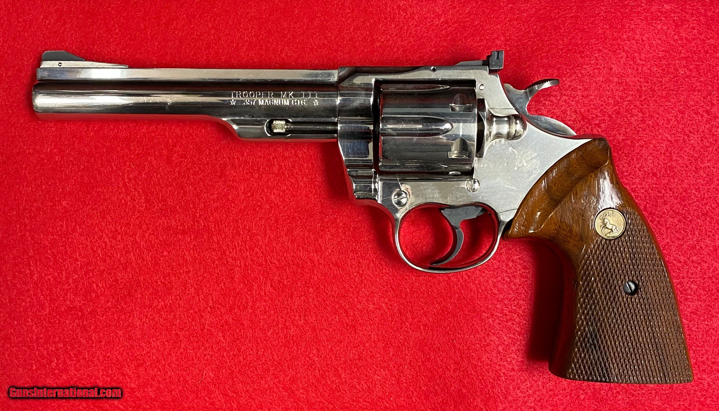 Vintage Colt Trooper Mk III .357 Magnum Nickel Revolver with 6” Barrel ...