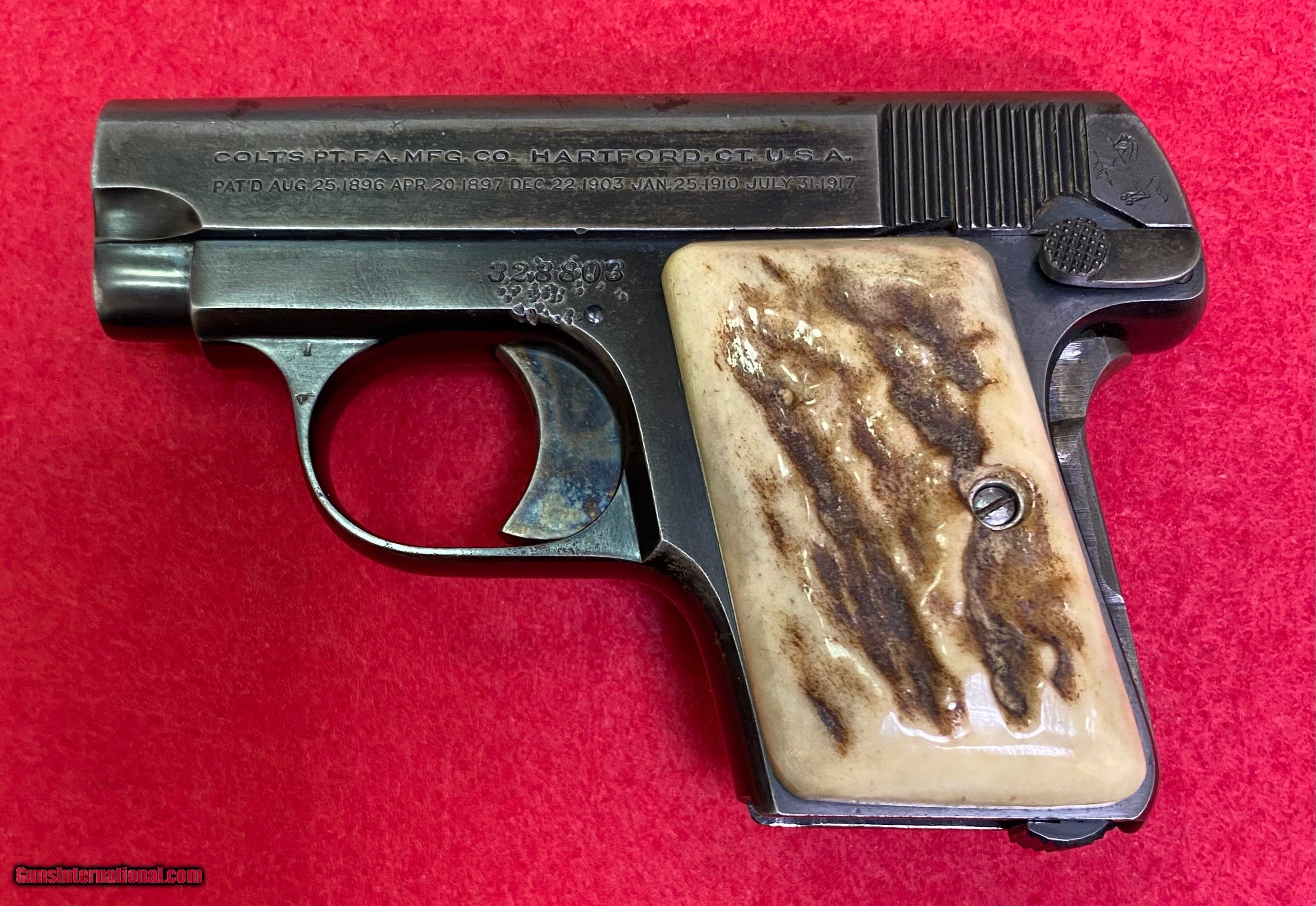 Vintage Colt 1908 Vest Pocket .25 Caliber with Sambar Stag grips ...
